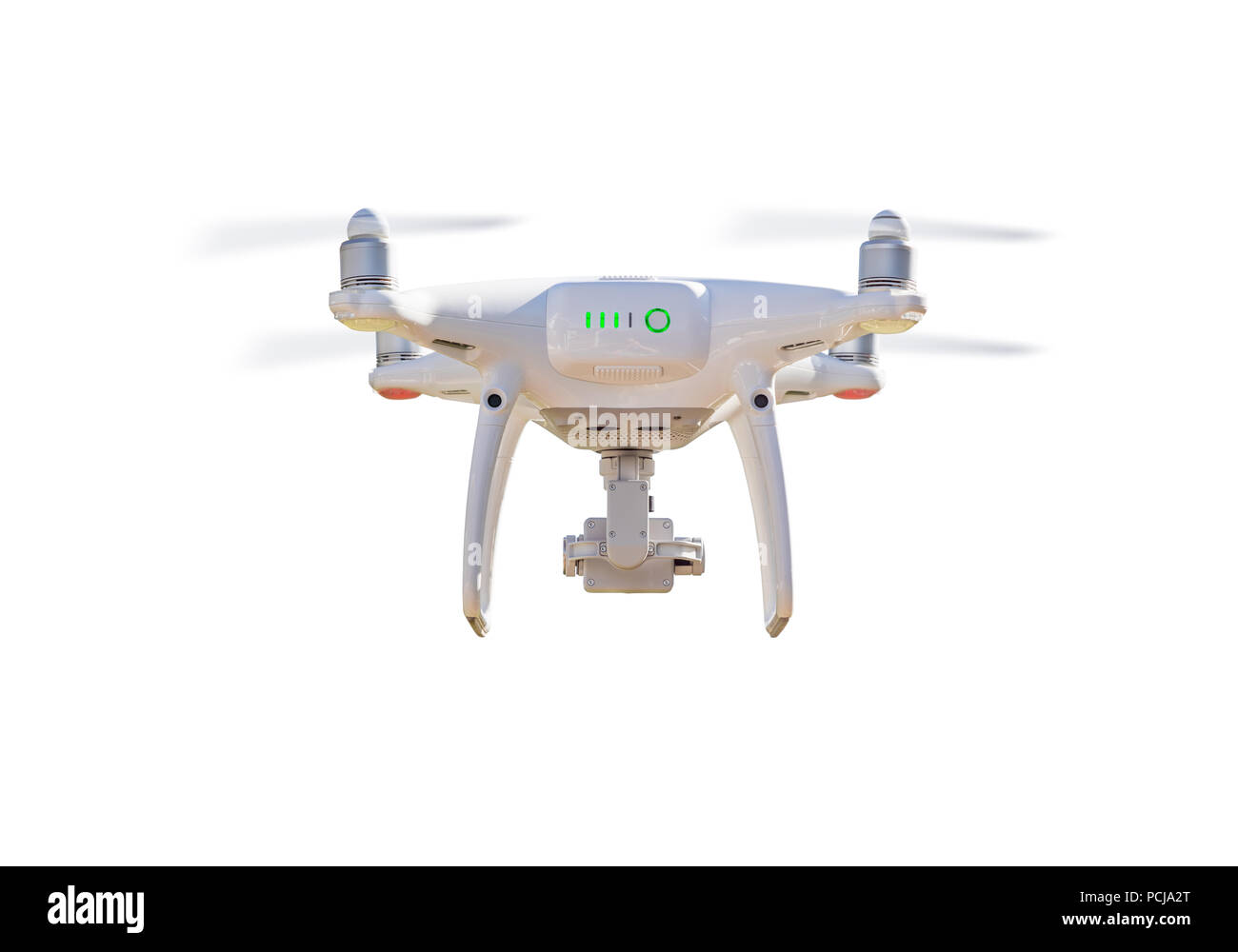 Back of Unmanned Aircraft System (UAV) Quadcopter Drone Isolated on ...