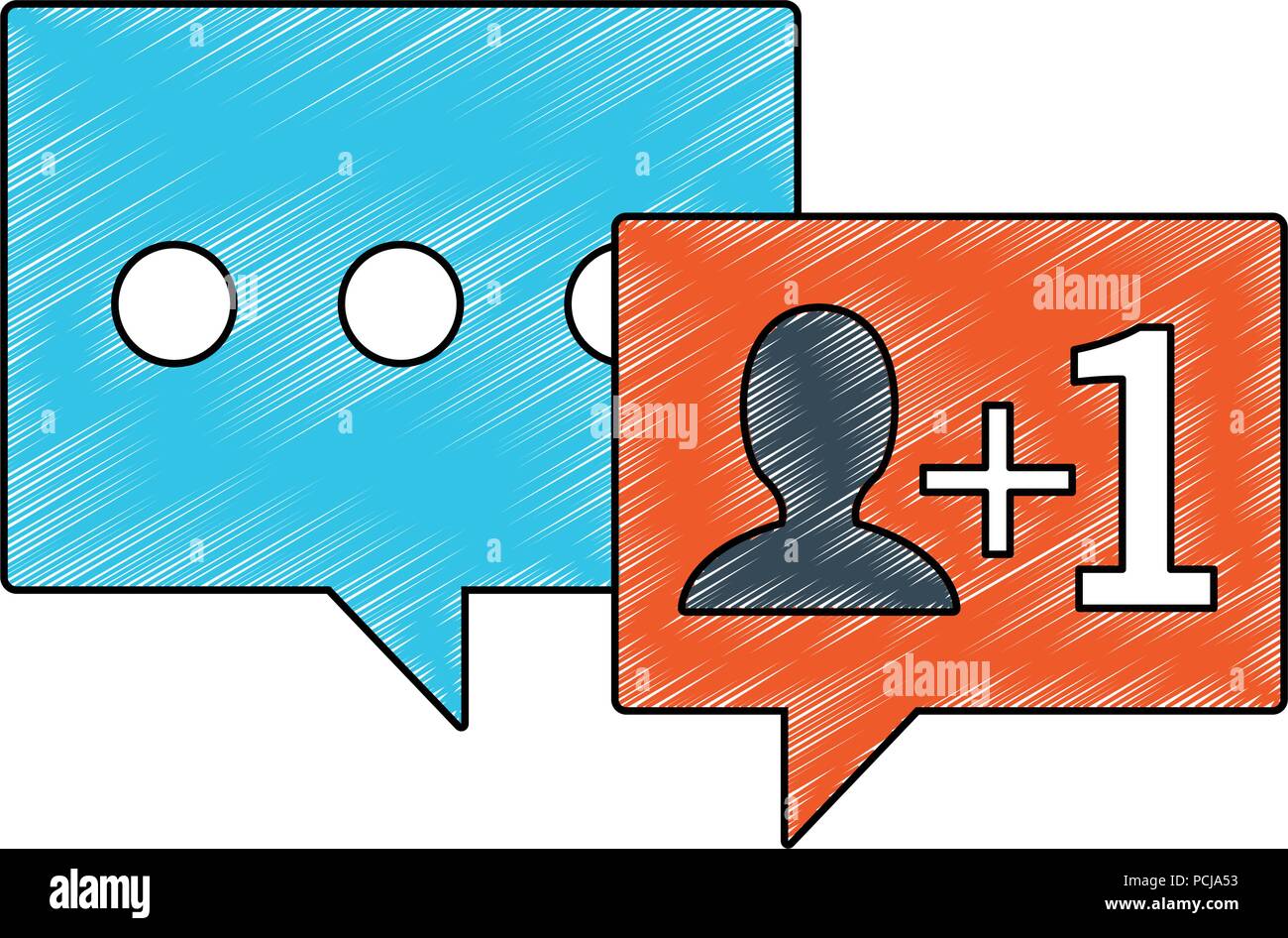 Bubble friend request symbol scribble Stock Vector Image & Art - Alamy