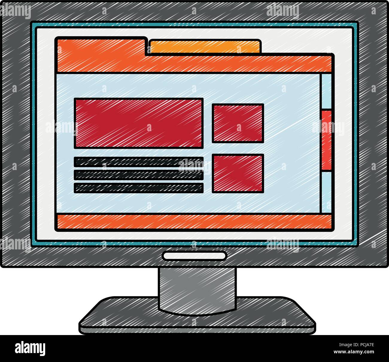 Computer screen with browser open scribble Stock Vector Image & Art - Alamy
