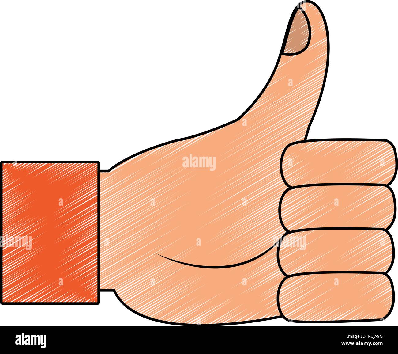 Thumb up hand sign scribble Stock Vector Image & Art - Alamy