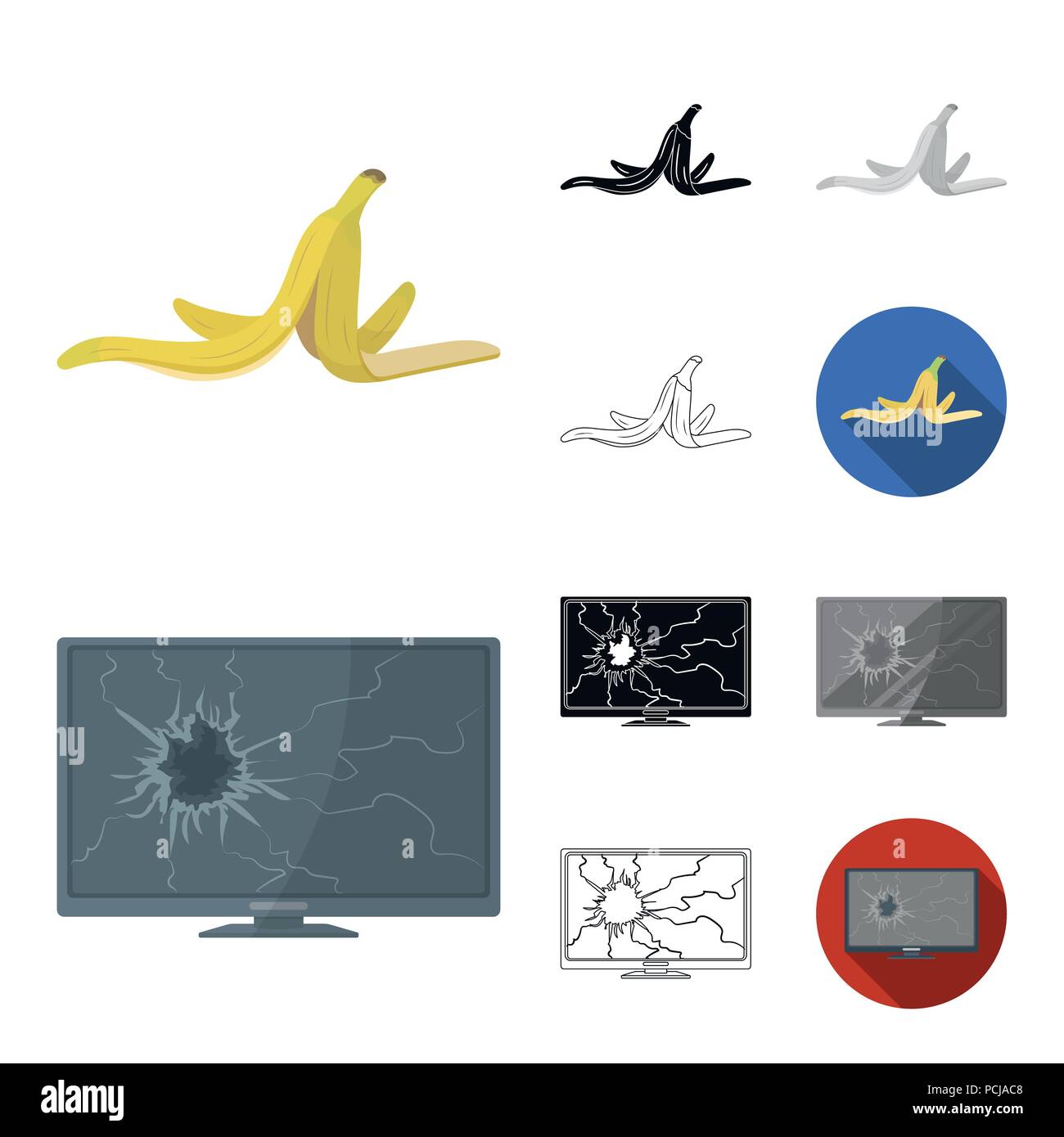 Garbage and waste cartoon,black,flat,monochrome,outline icons in set ...