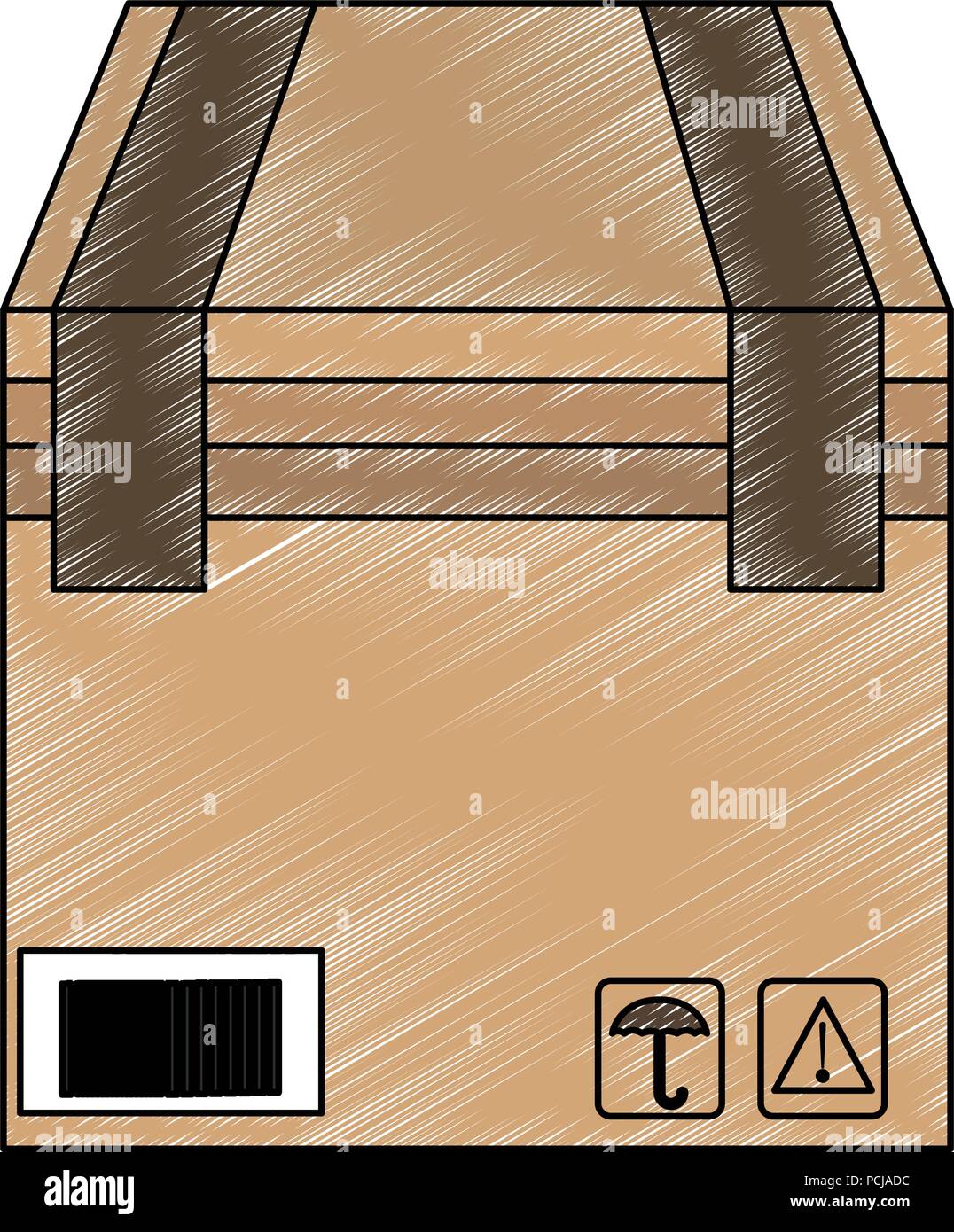 Cardboard Delivery Box Scribble Stock Vector Image And Art Alamy