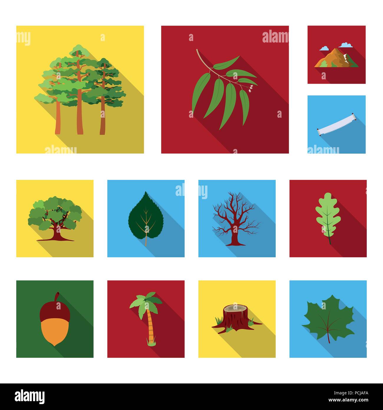 Forest and nature flat icons in set collection for design. Forest life ...