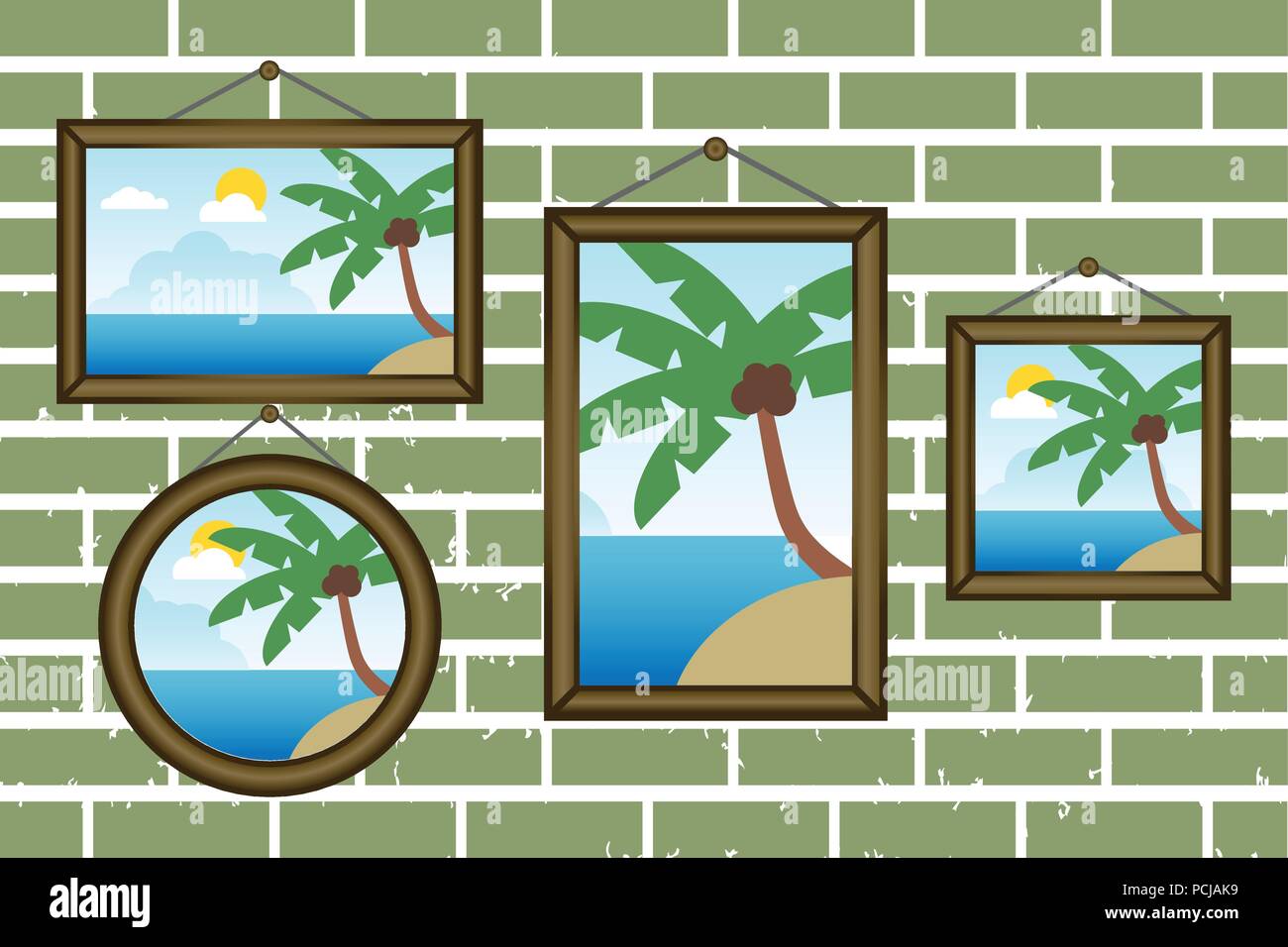 Wall frames cartoon hi-res stock photography and images - Alamy