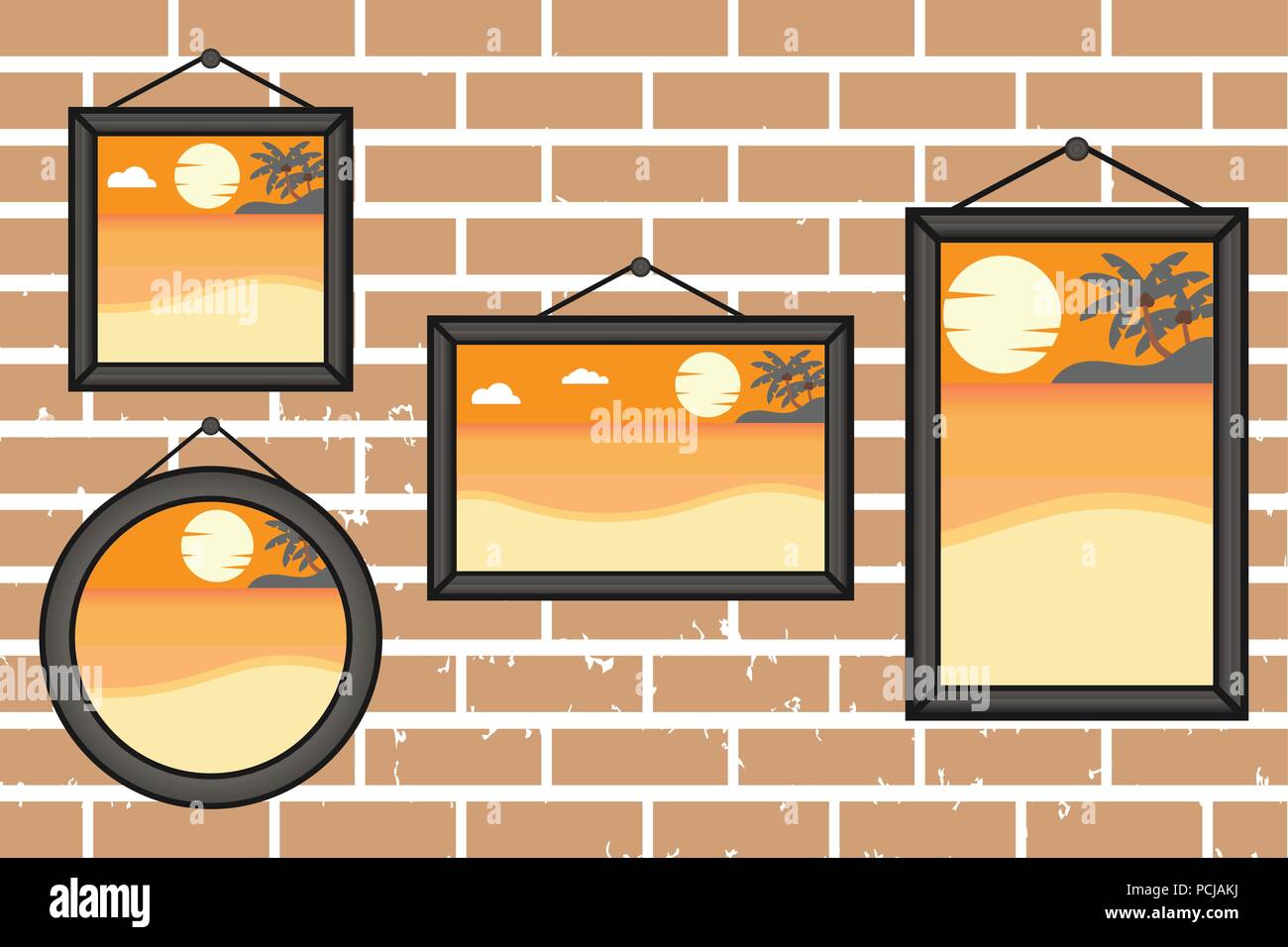 Wall frames cartoon hi-res stock photography and images - Alamy