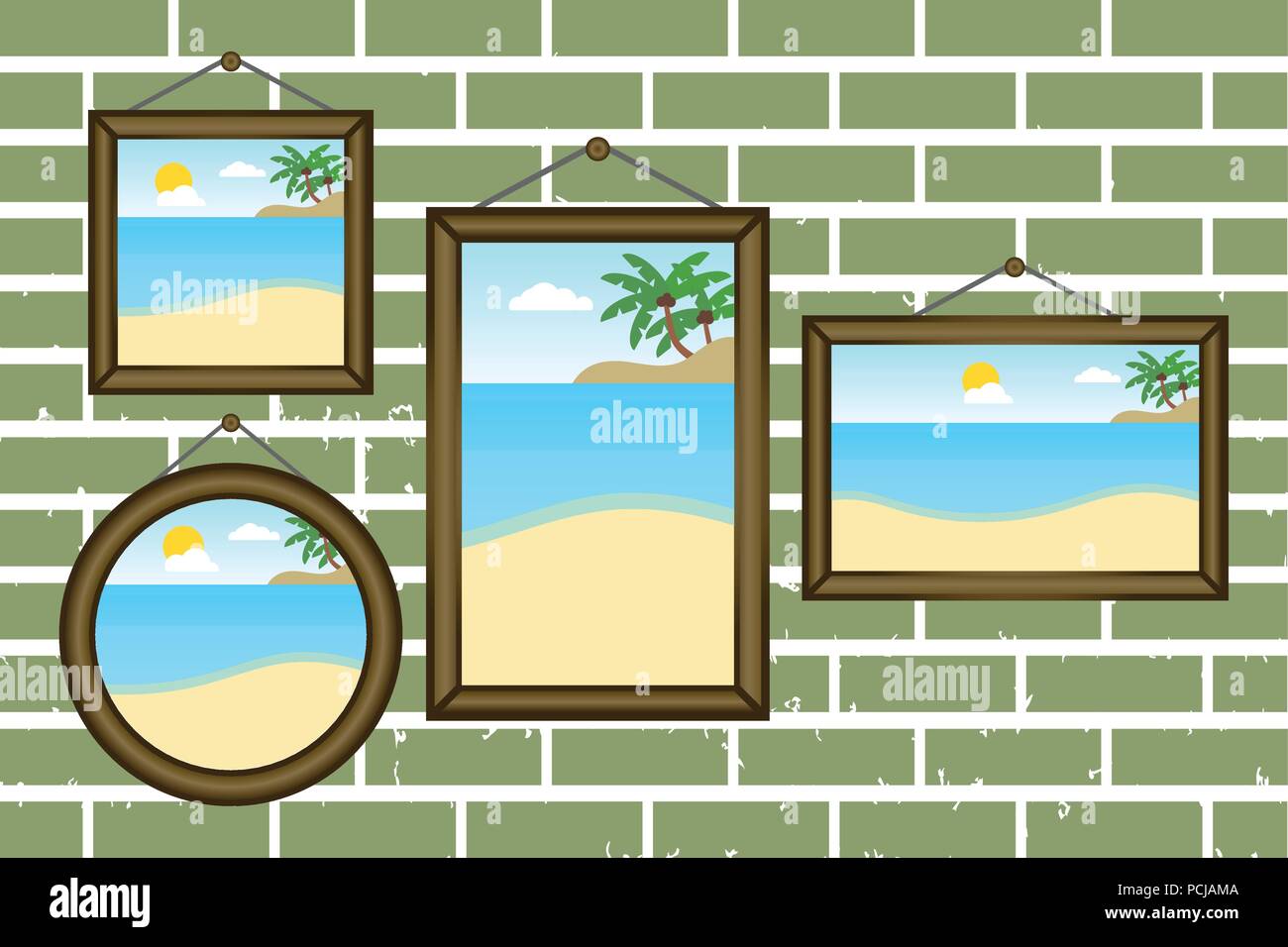 Wall frames cartoon hi-res stock photography and images - Alamy