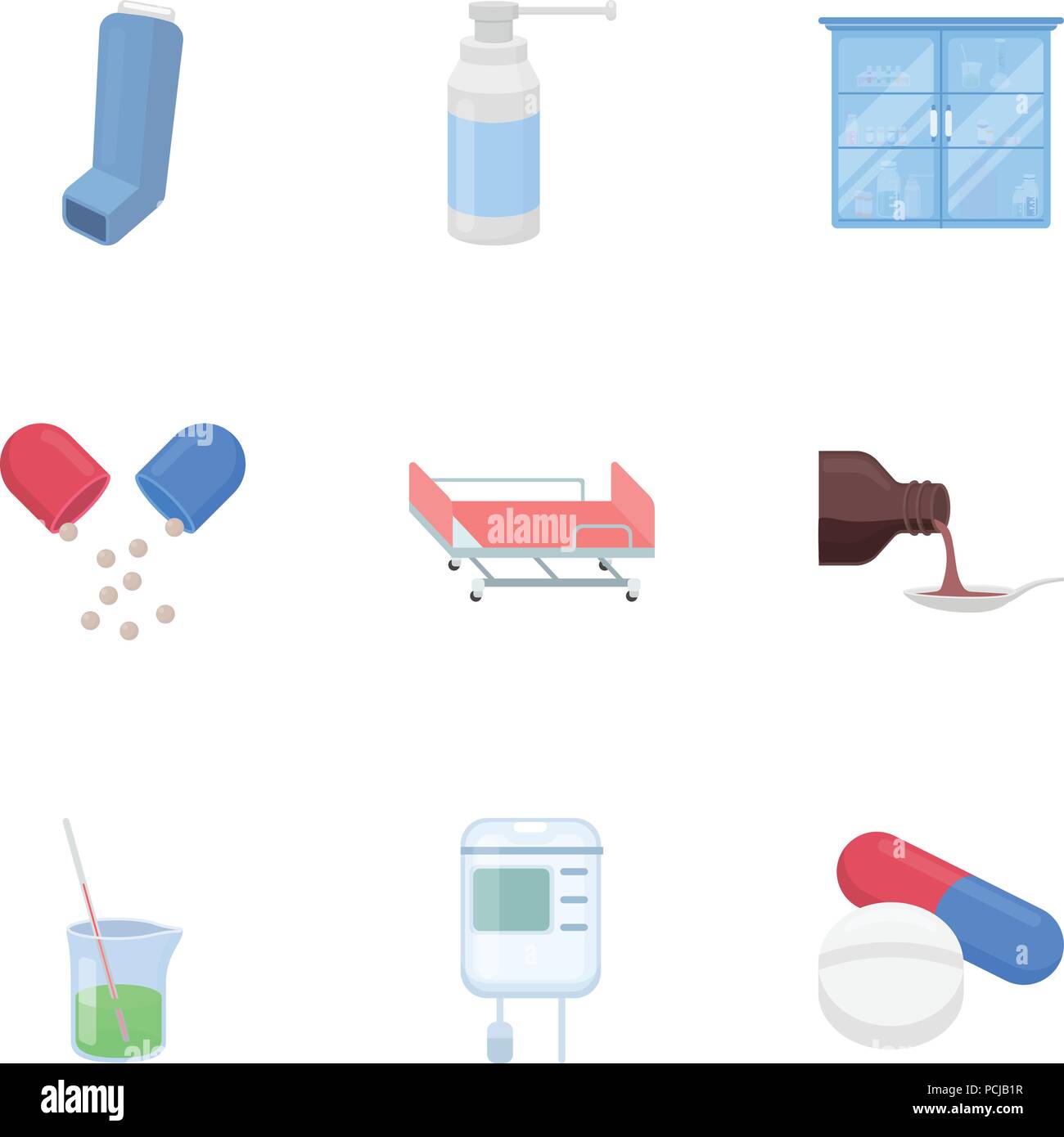 Medicine and hospital set icons in cartoon style. Big collection of ...