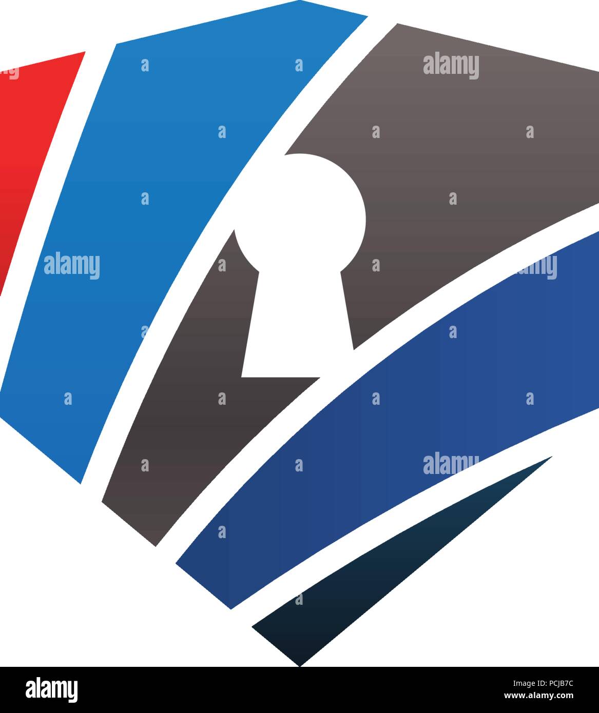 Colorful abstract shield with keyhole logo design template Stock Vector ...