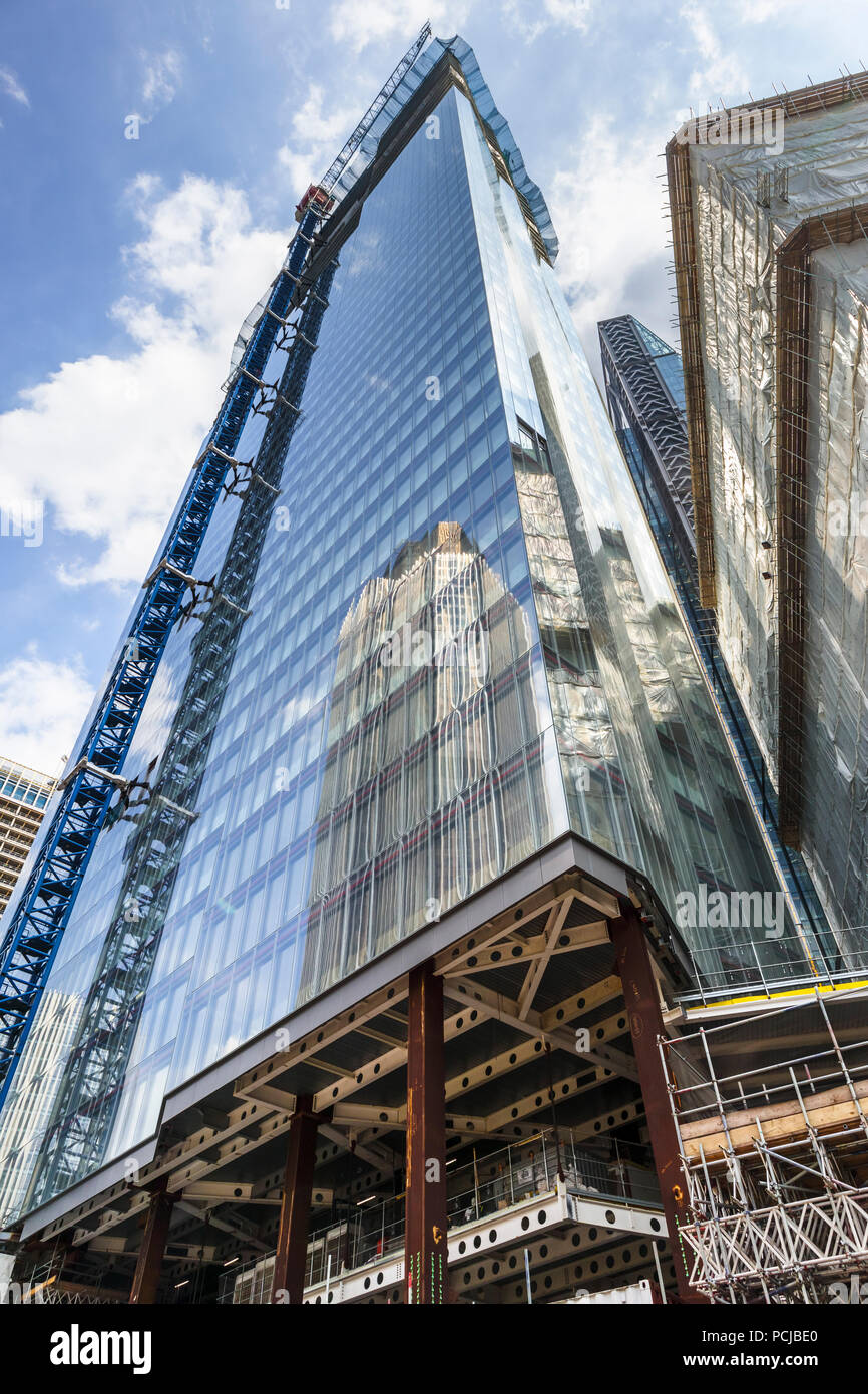 Partly glazed new skyscraper office block, 22 Bishopsgate, under ...