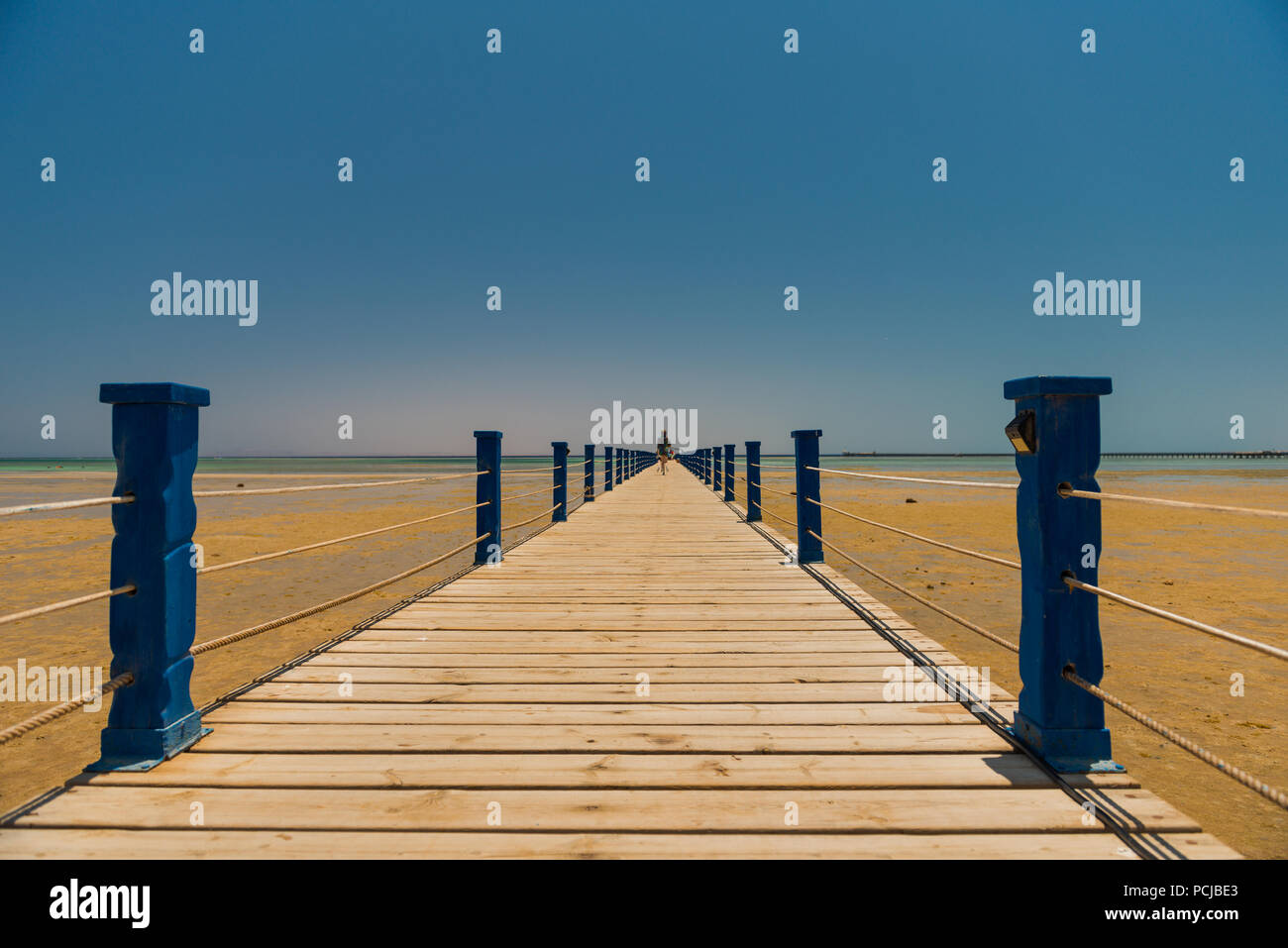 long pontoon bridge to the sea Stock Photo - Alamy