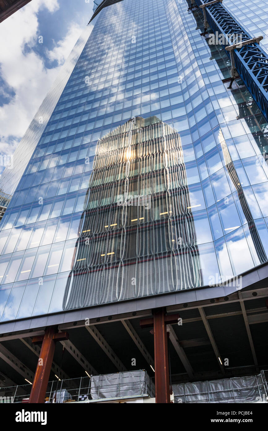 Partly glazed new skyscraper office block, 22 Bishopsgate, under ...