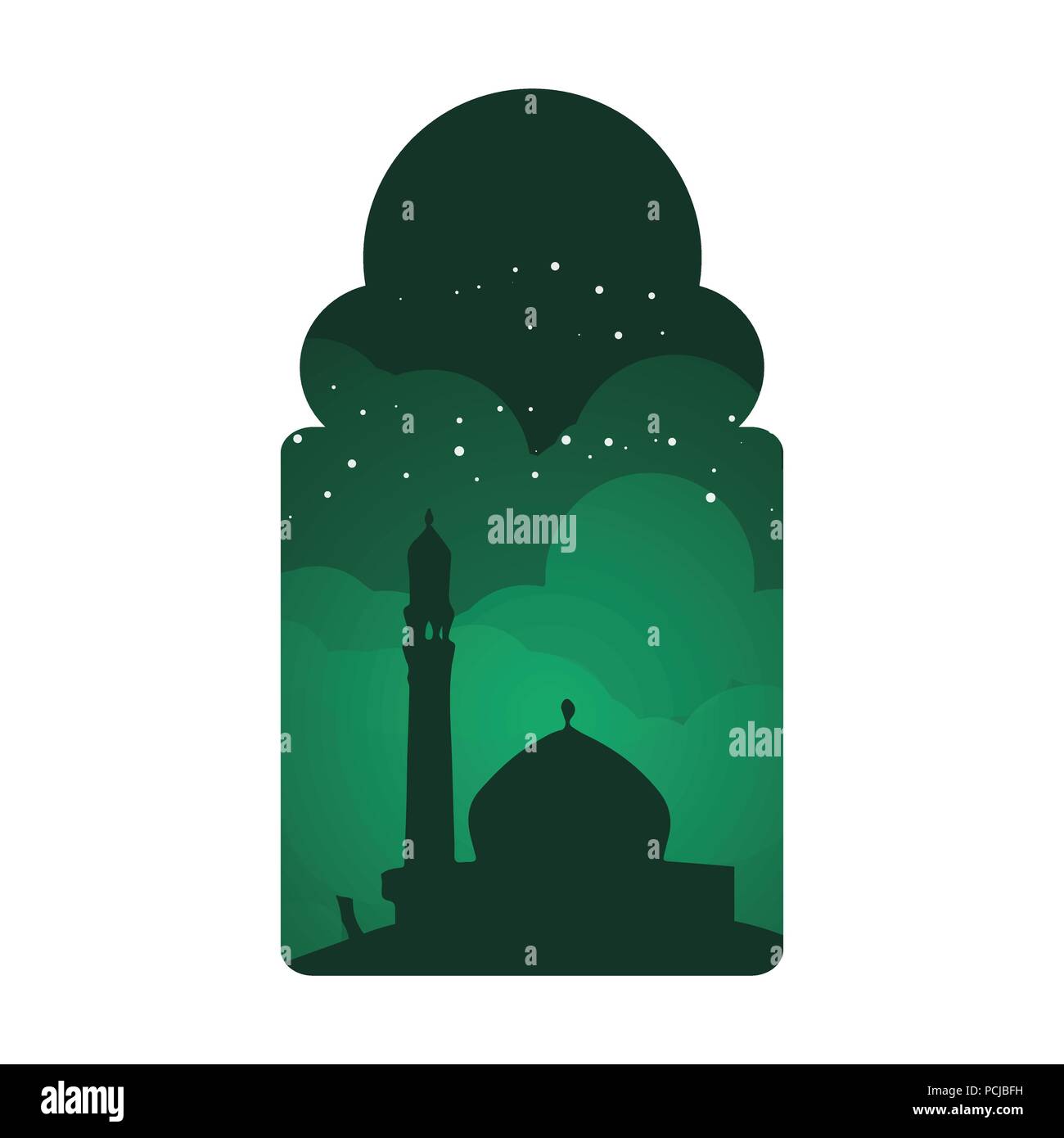 Mosque Round Classic Window View Vector Illustration Graphic Design ...