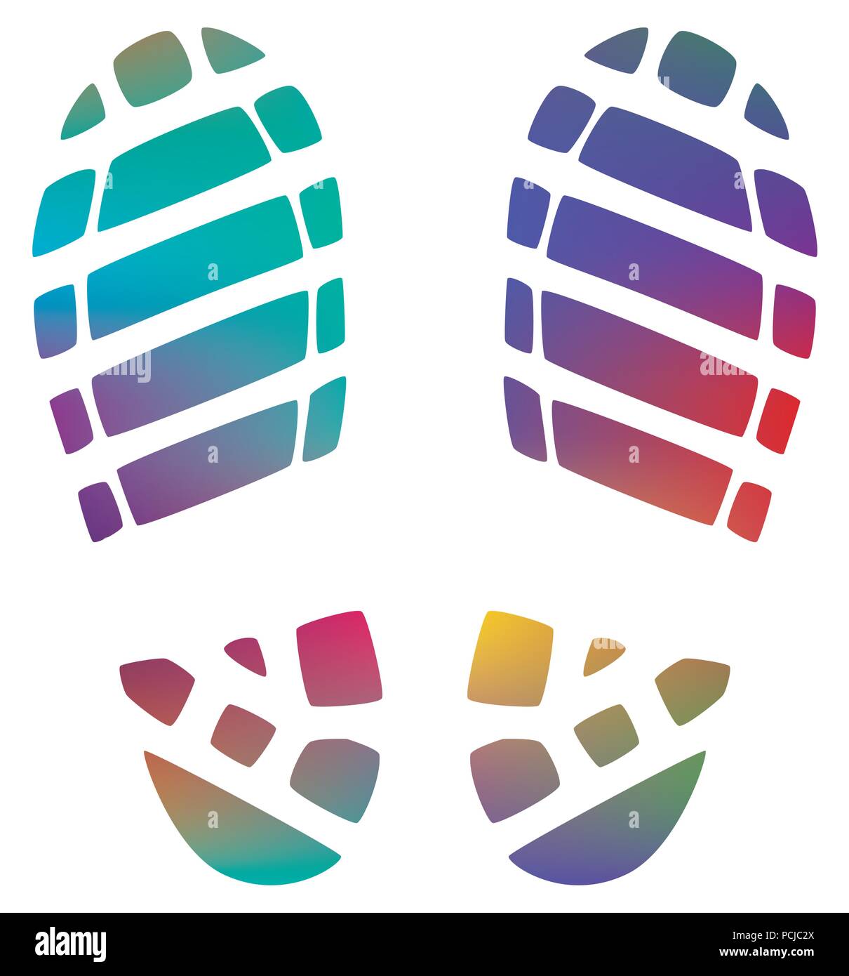 vector illustration of man's colorful bootprints Stock Vector Image ...