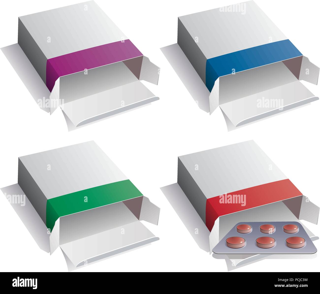 vector set of pill packs and medical pills Stock Vector Image & Art - Alamy