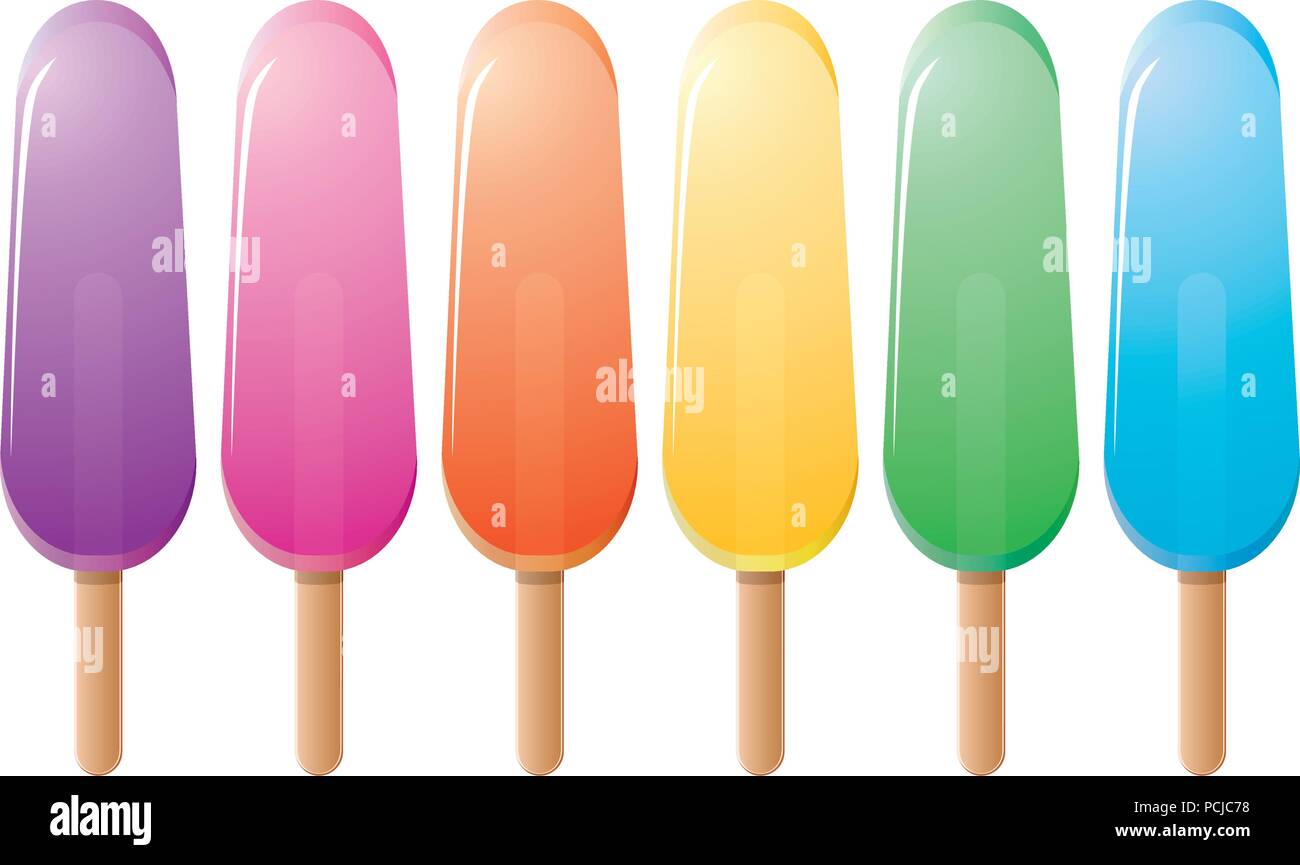 vector set of colorful popsicles Stock Vector Image & Art - Alamy