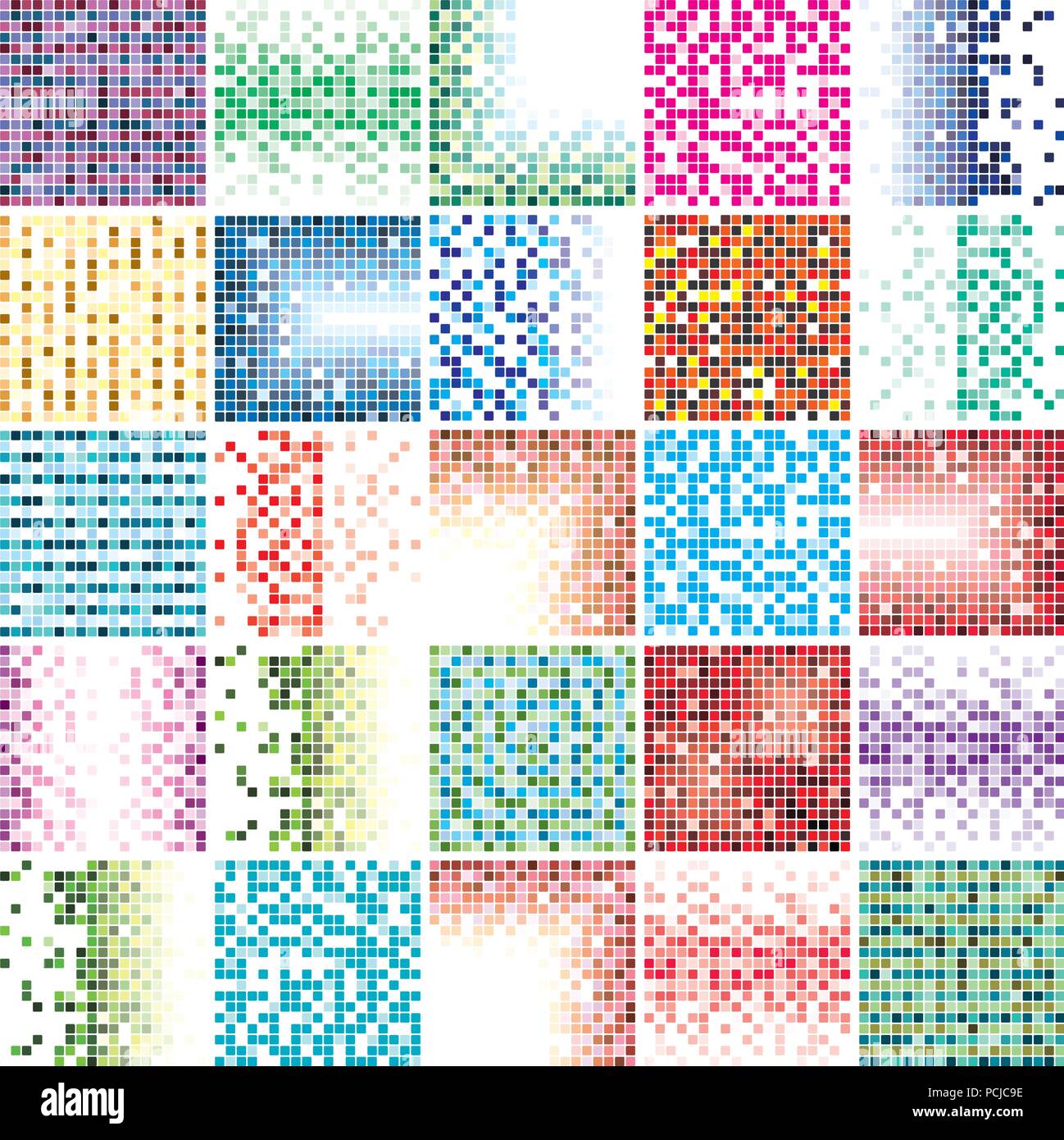 Vector Set Of Abstract Colorful Tile Backgrounds Stock Vector Image And Art Alamy