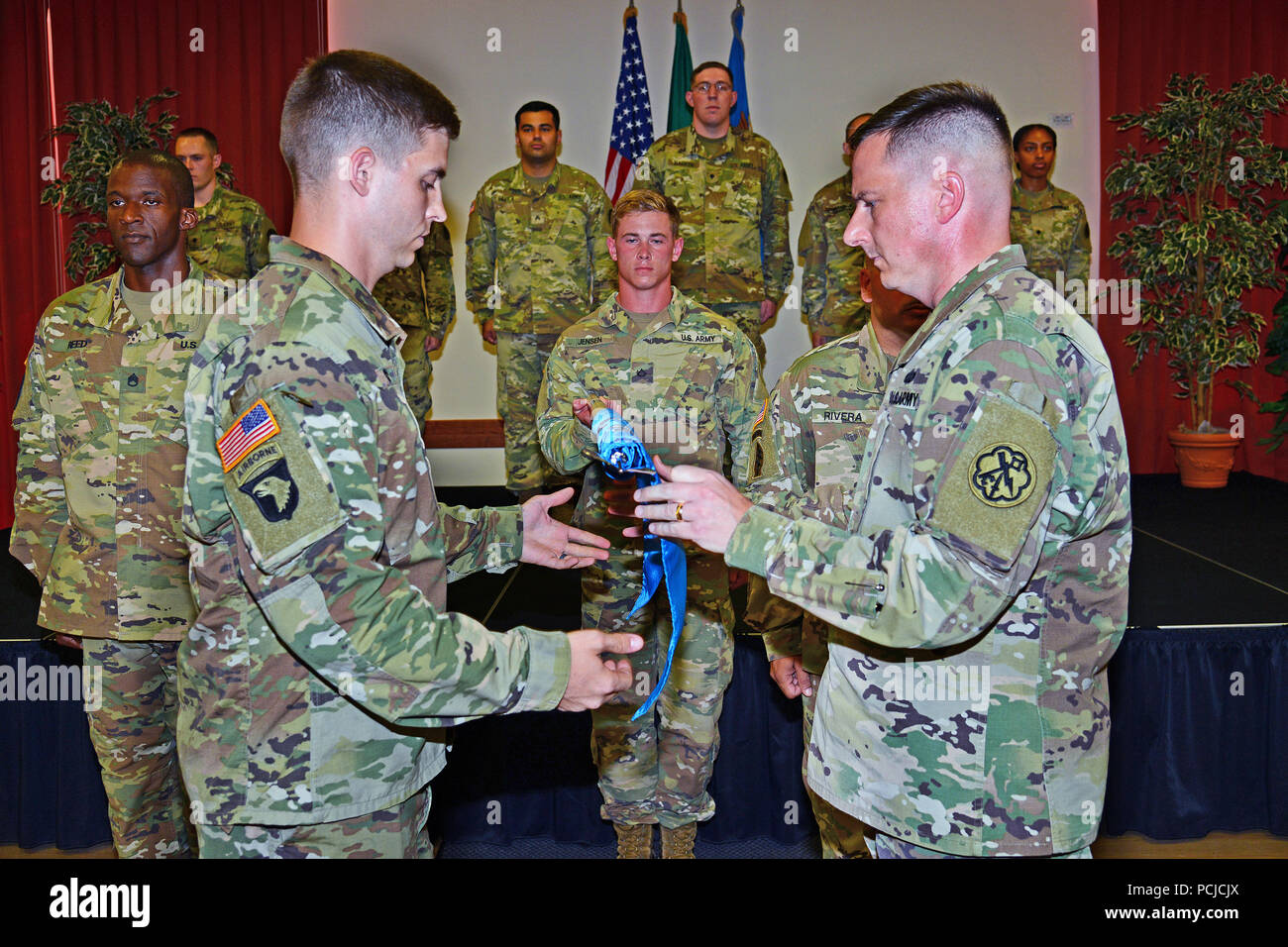 U.S. Army Lt. Col. Jared A. Hoffman (right), commander of 522nd ...