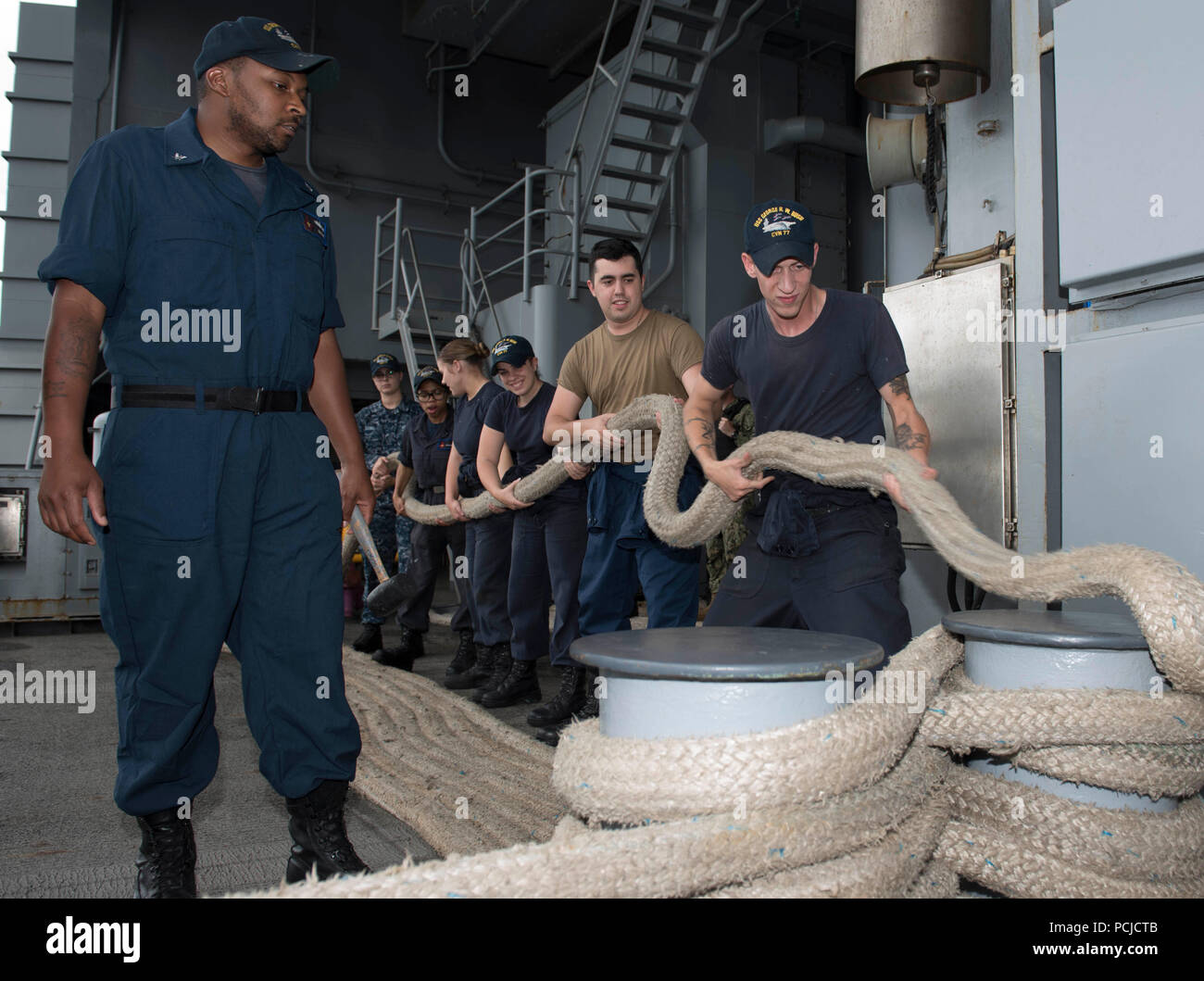 180730-N-FA806-0054 NORFOLK, Va. (July 30, 2018) Sailors assigned to ...