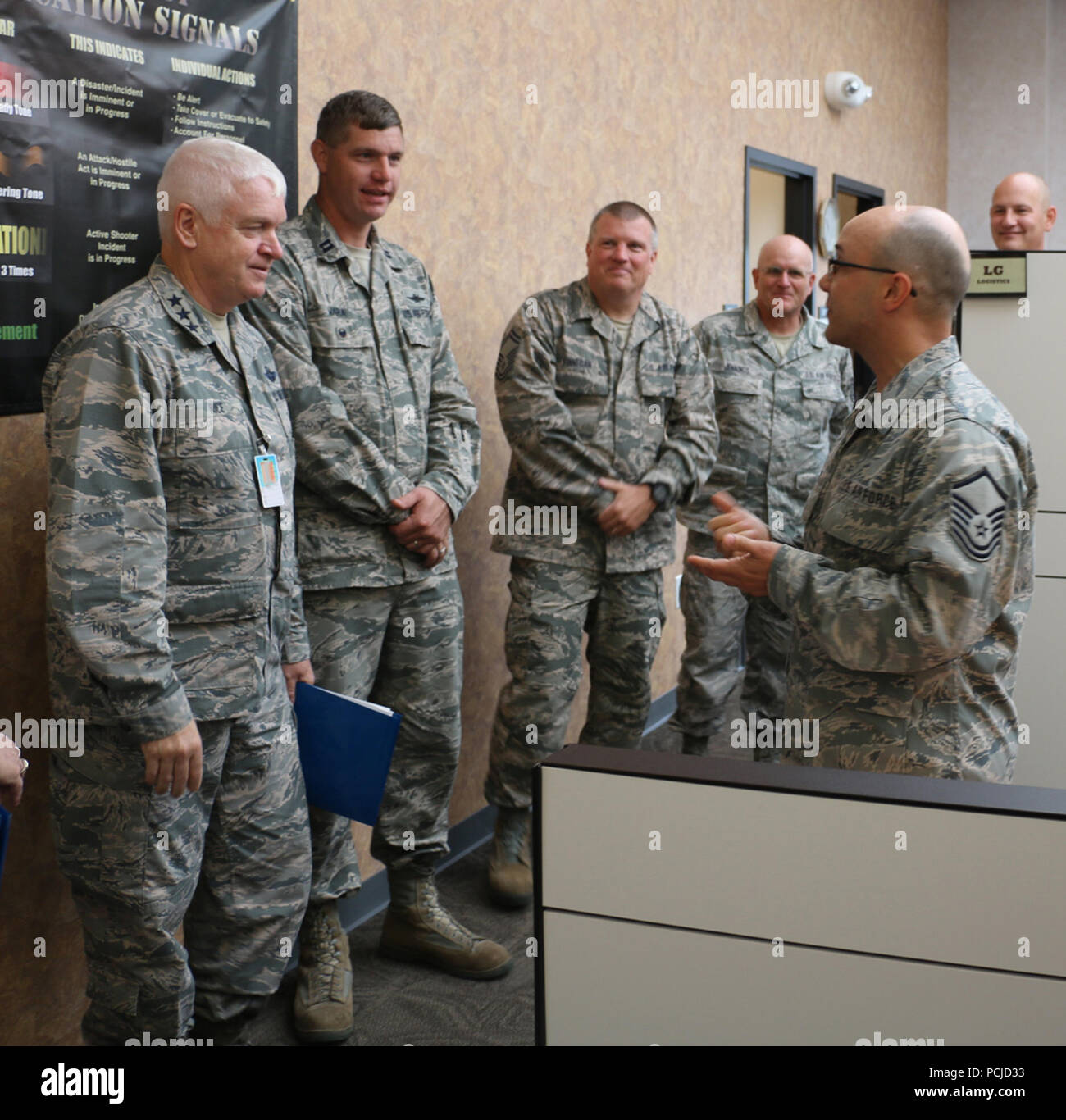 Master Sgt. Noah Yousey, right, briefed Lt. Gen. L. Scott Rice ...