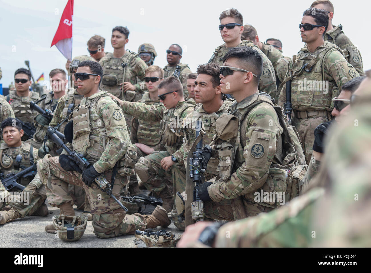 Soldiers from Kronos Troop, 3rd Squadron, 2d Cavalry Regiment listen ...