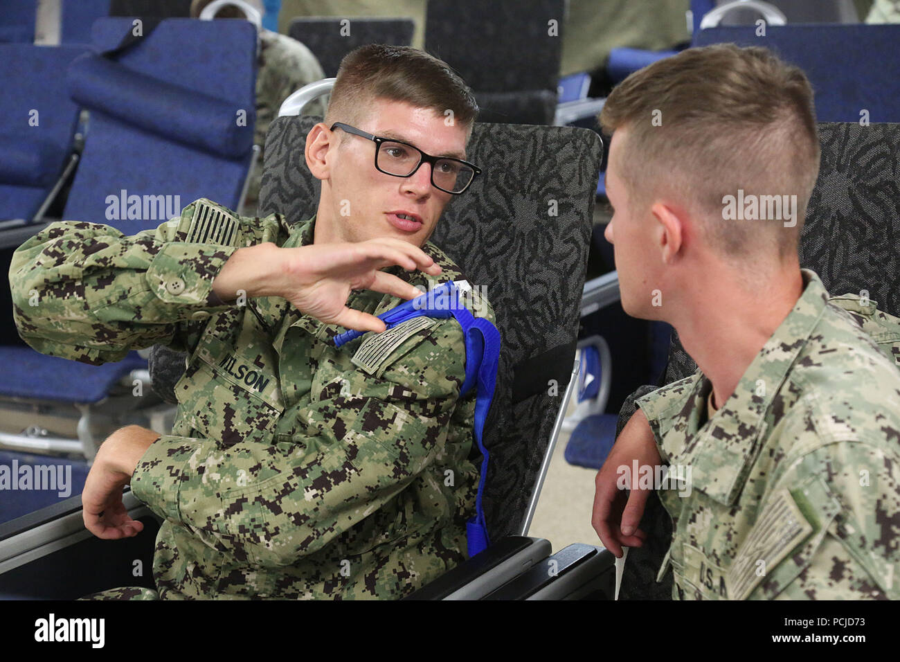 U.S. Navy Equipment Operator Constructionman Colton Wilson, describes ...