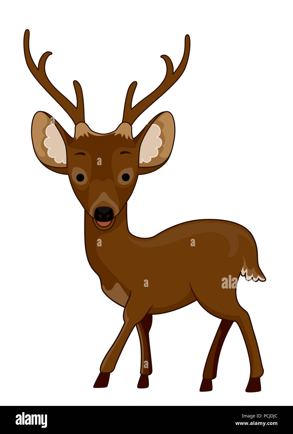 Illustration of a Brown Calamian Deer Against White Background Stock ...