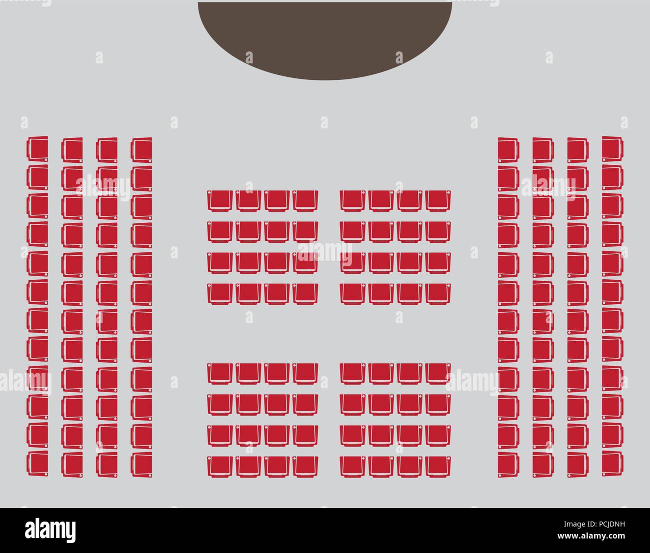 Top View show Seat in the Hall Vector and illustration Stock Vector ...