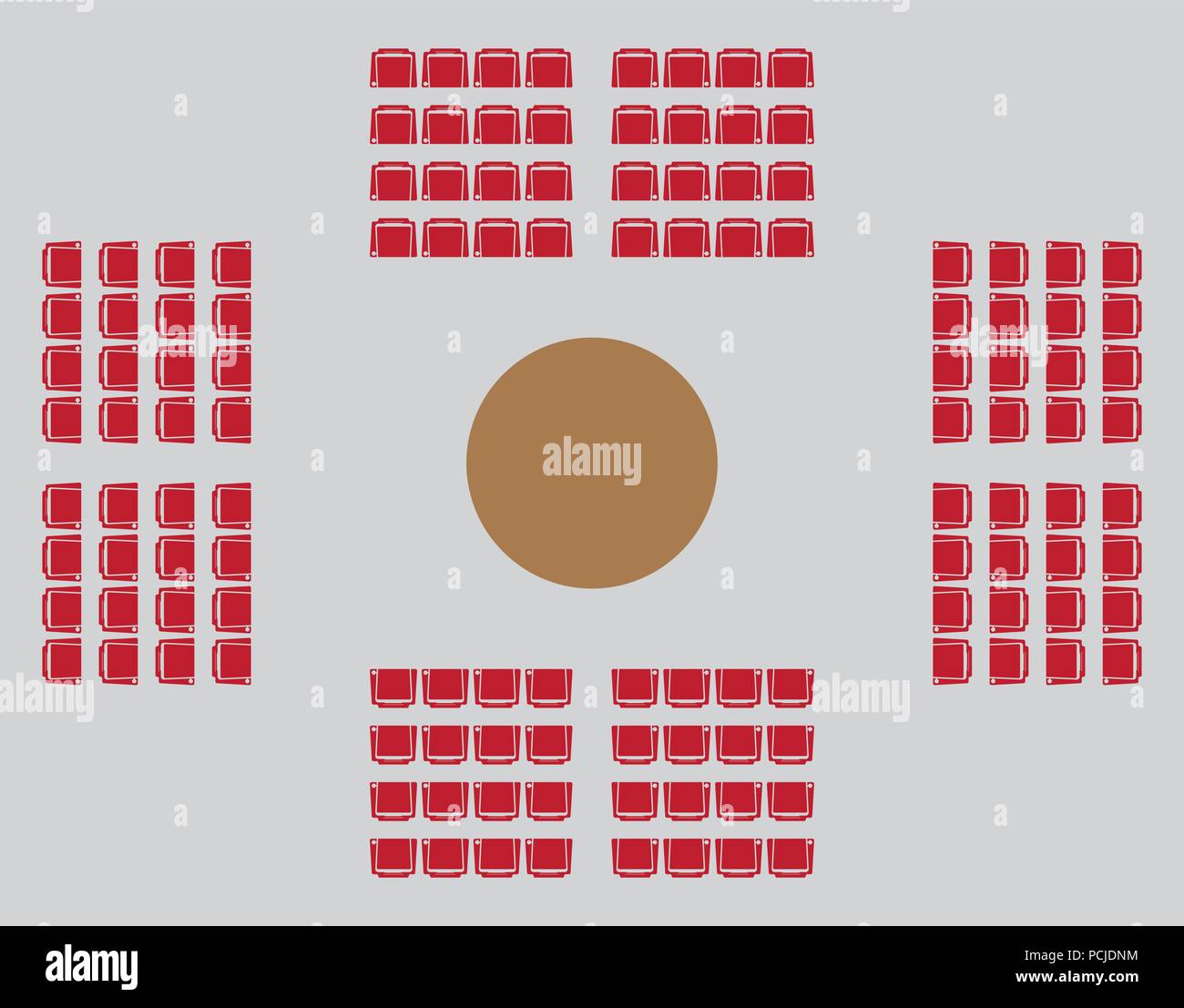 Top View show Seat in the Hall Vector and illustration Stock Vector ...