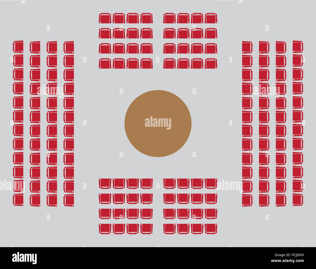 Top View show Seat in the Hall Vector and illustration Stock Vector ...