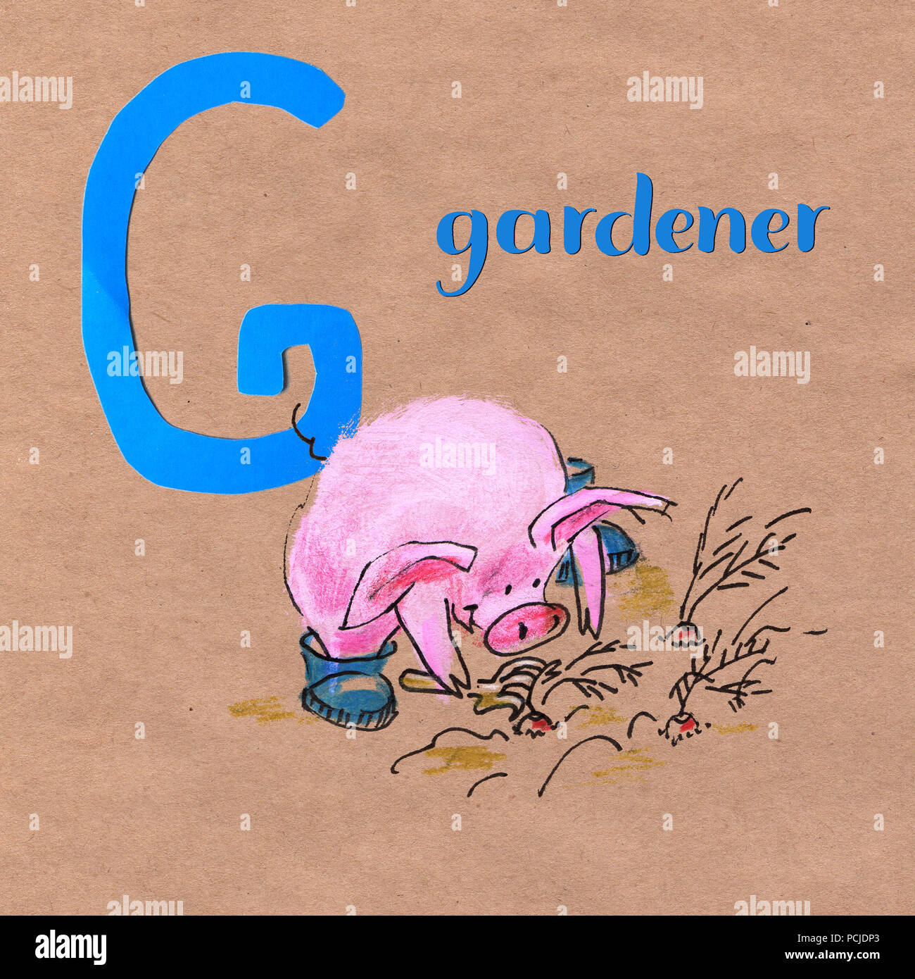 Education cartoon alphabet letters kids hi-res stock photography and ...