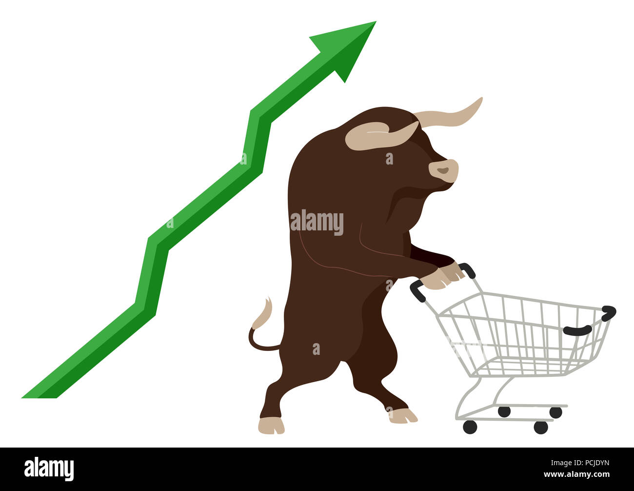 Cartoon Cart And Bull