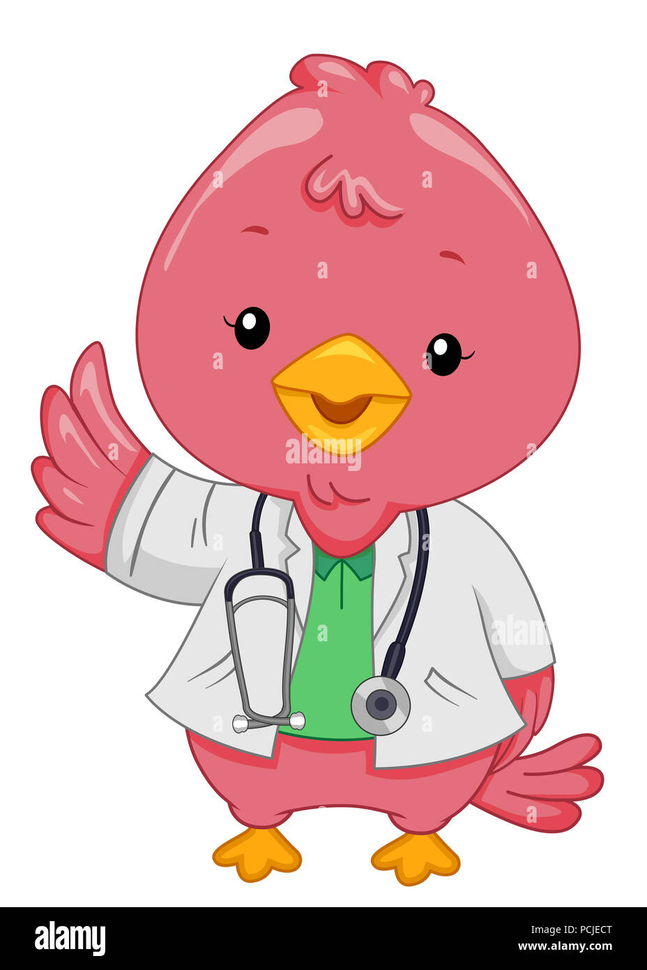 Illustration of an Avian Doctor Bird Mascot Wearing White Gown and ...