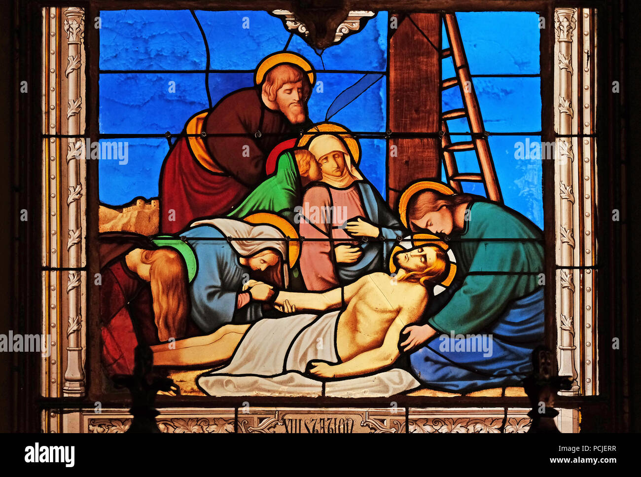 13th Stations of the Cross, Jesus' body is removed from the cross ...