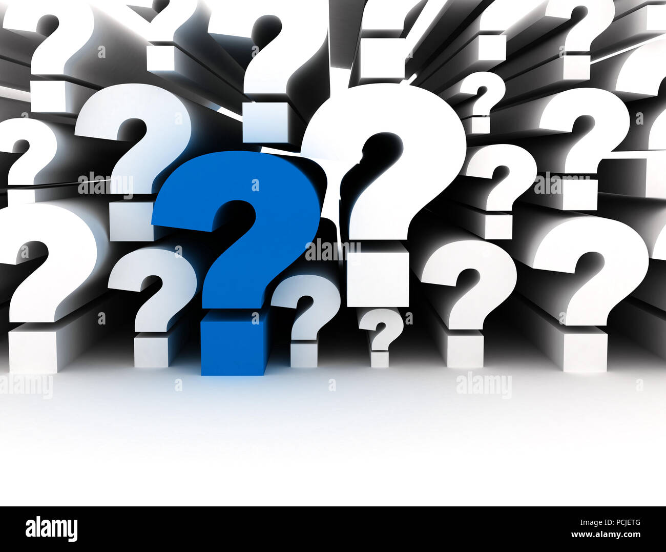 Single blue question mark standing out Stock Photo - Alamy