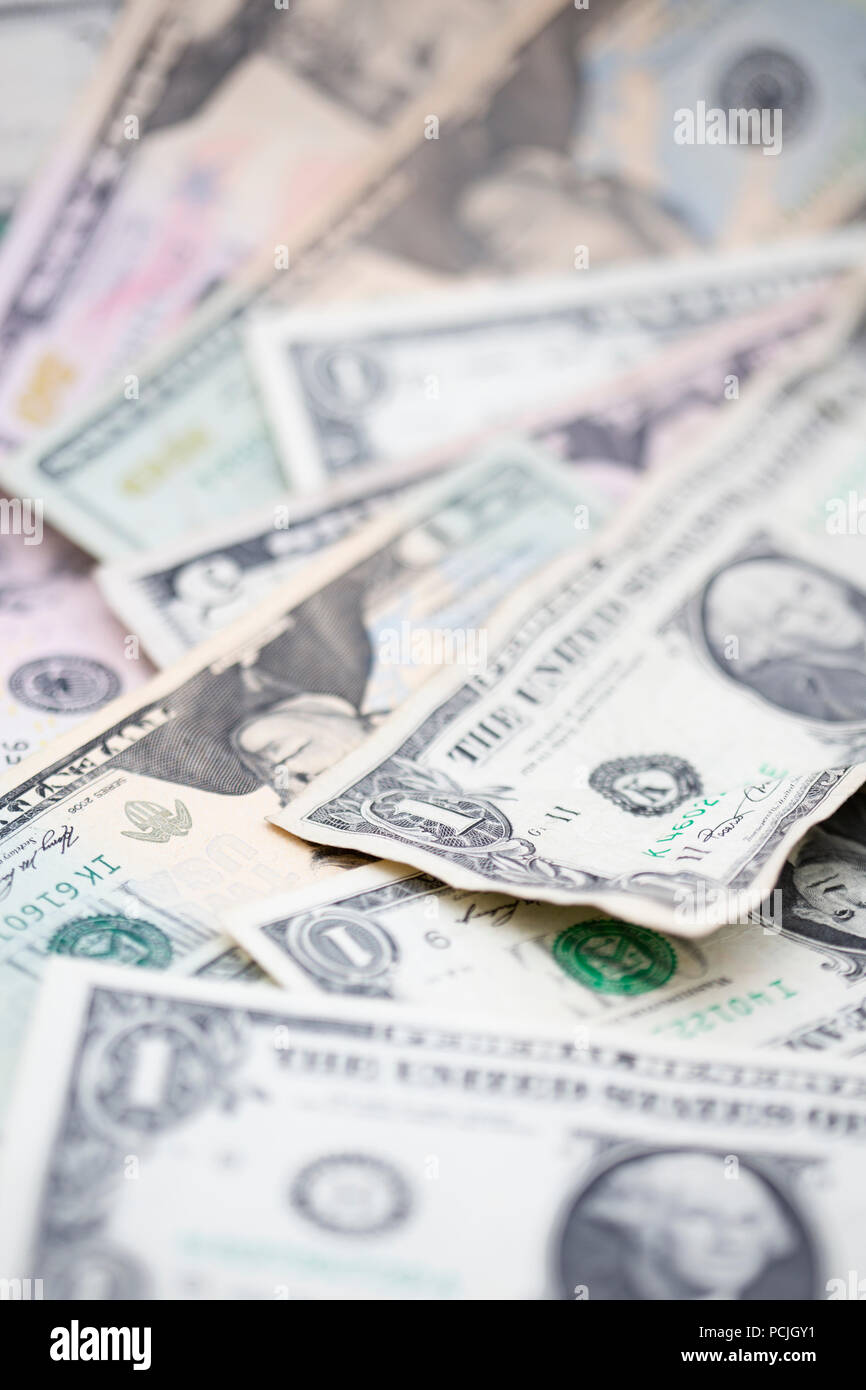 blurred crumpled dollar money background like concept of problem Stock ...