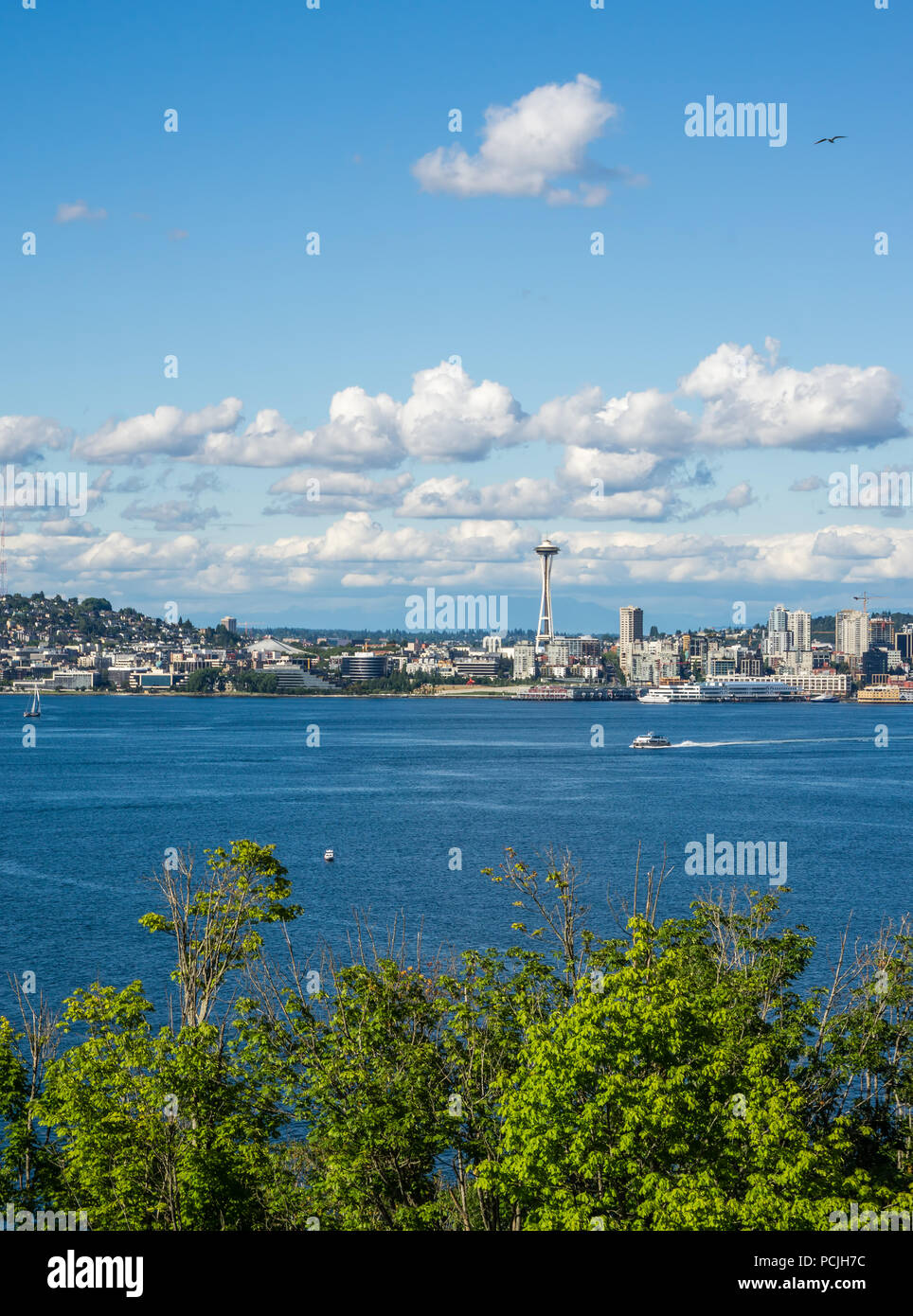 A veiw of Seattle from a hilltop across Elliott Bay Stock Photo - Alamy
