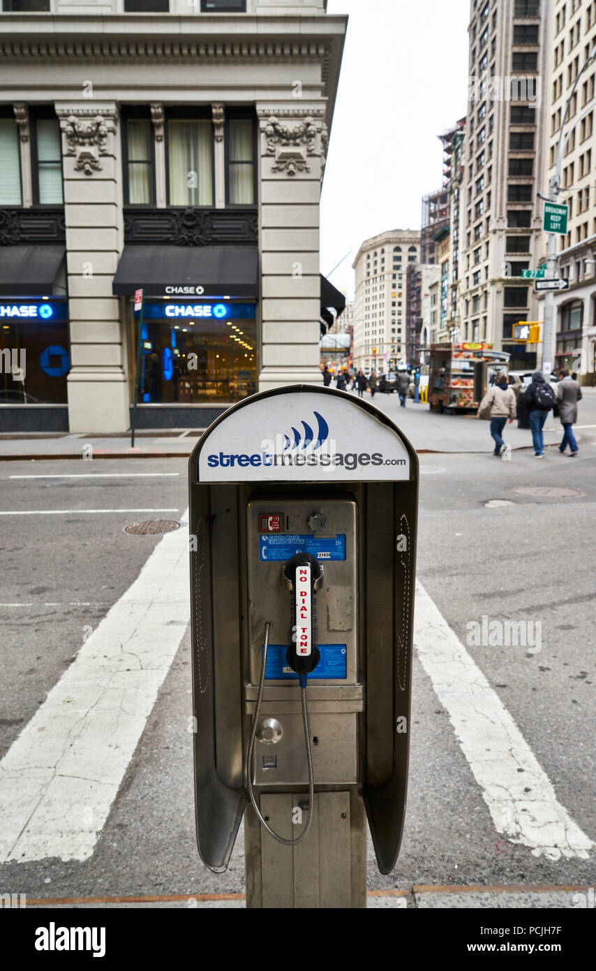 Street Messages telephone booth on fifth avenue in New York City Stock ...