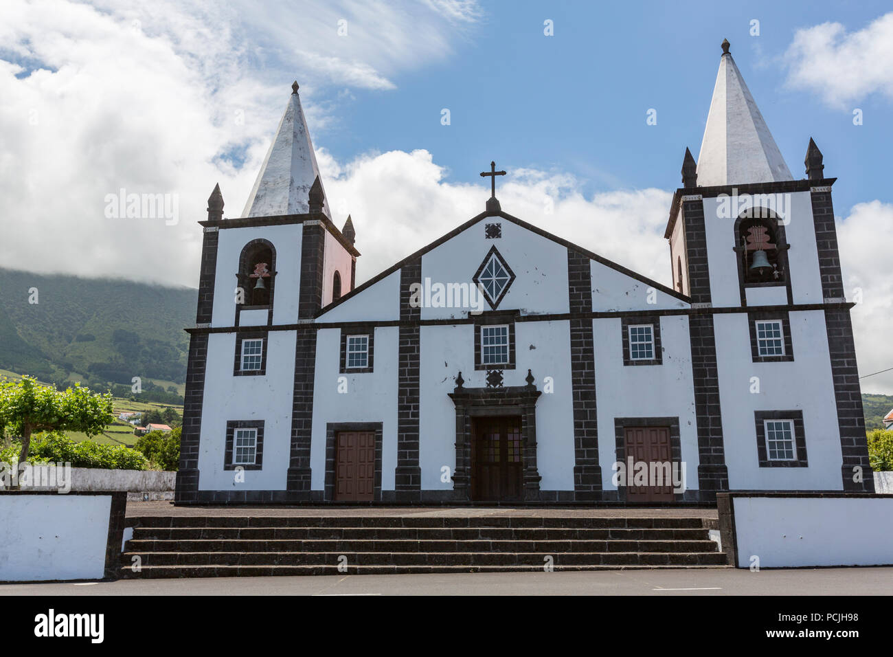 Facade of Igreja Matriz de São Roque, Sao Roque do Pico, Pico island ...