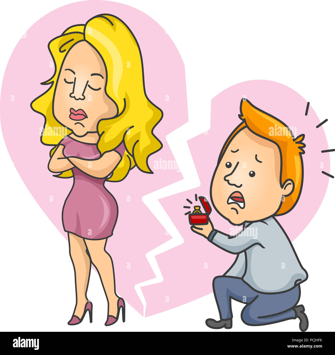 Vector Illustration Of A Man Proposing To A Woman High Resolution Stock ...