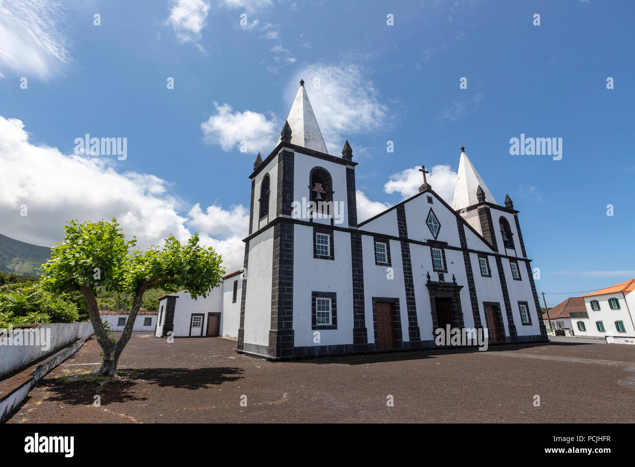 Facade of Igreja Matriz de São Roque, Sao Roque do Pico, Pico island ...