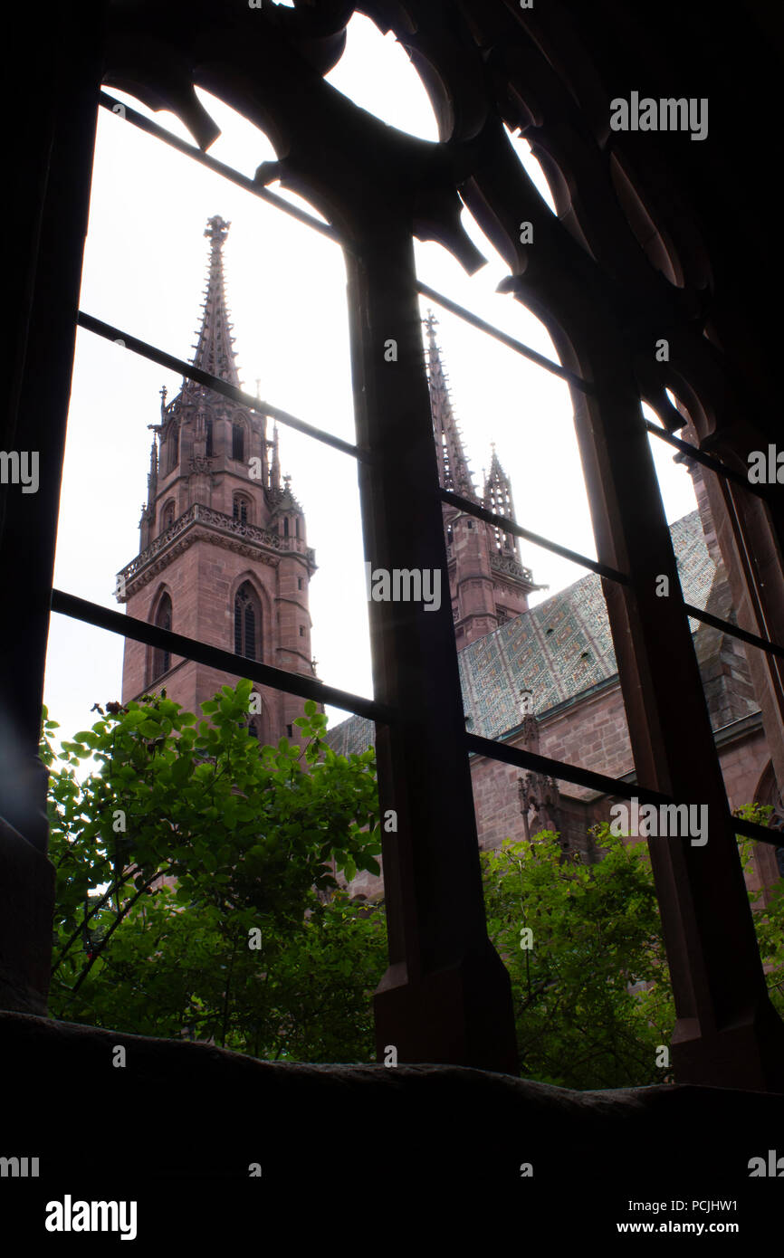 View of the Basel Minster (church and former cathedral) from the ...