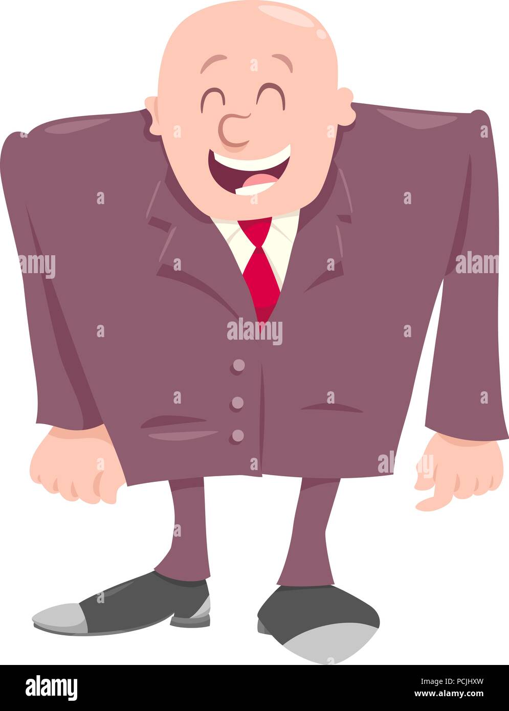Cartoon Illustration of Businessman or Manager in Suit or Happy Boss ...