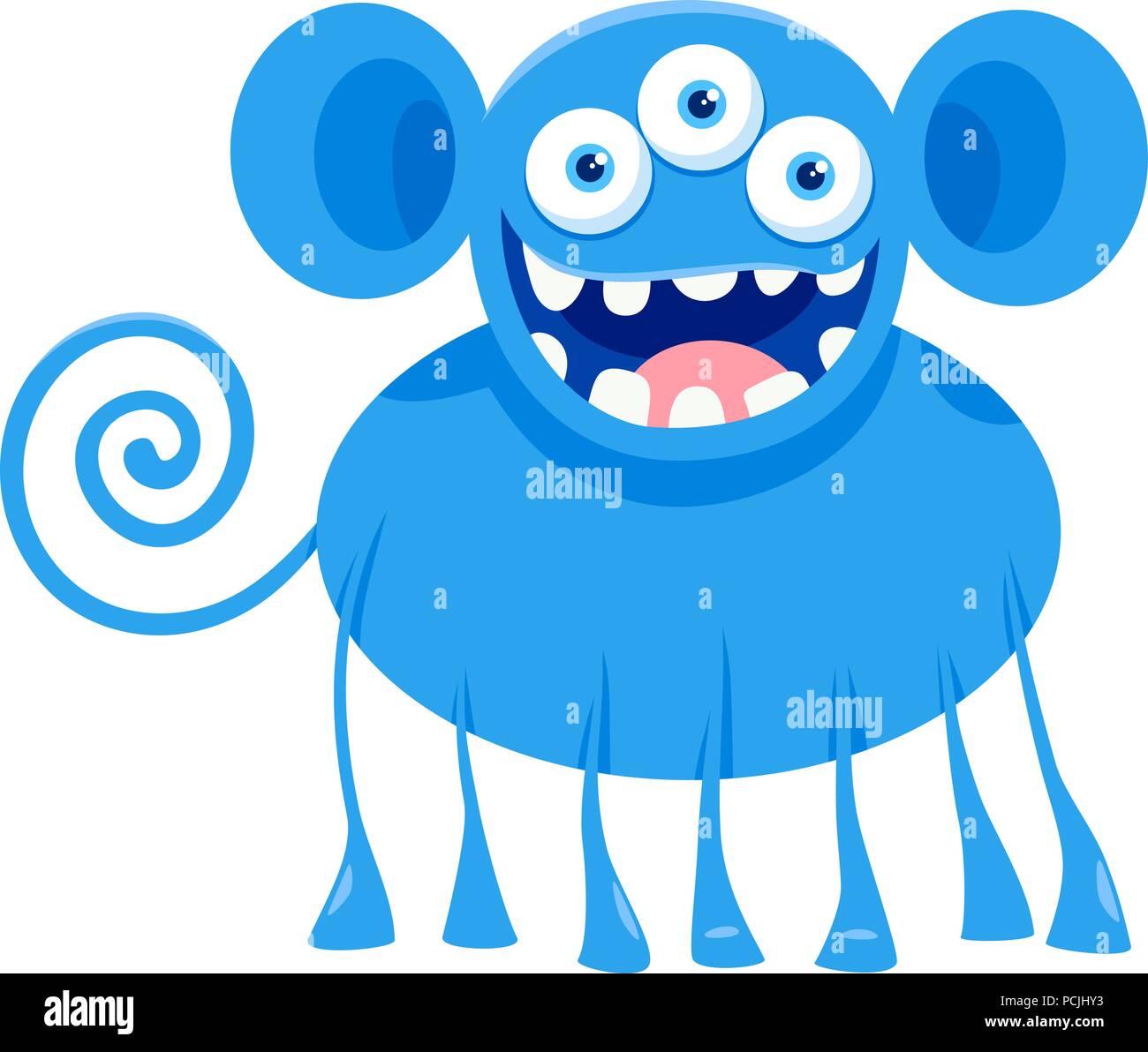 Cartoon Illustration of Weird Fantasy Creature Funny Character Stock ...