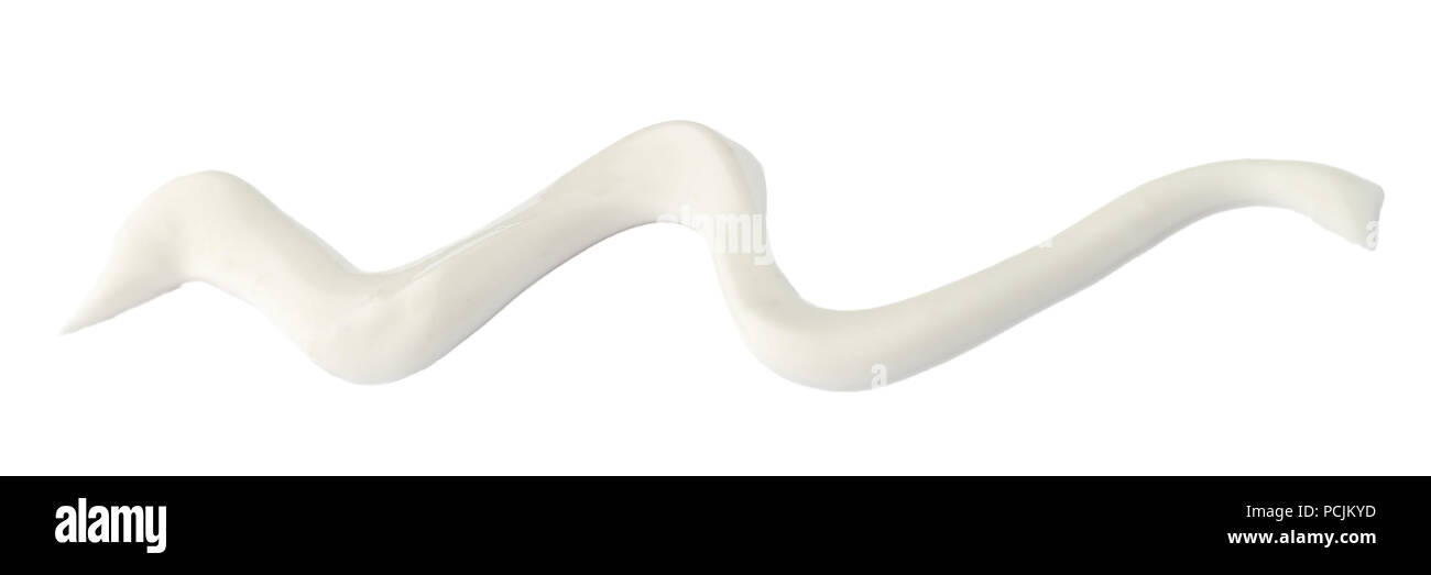 Mayonnaise curve line on white background Stock Photo - Alamy