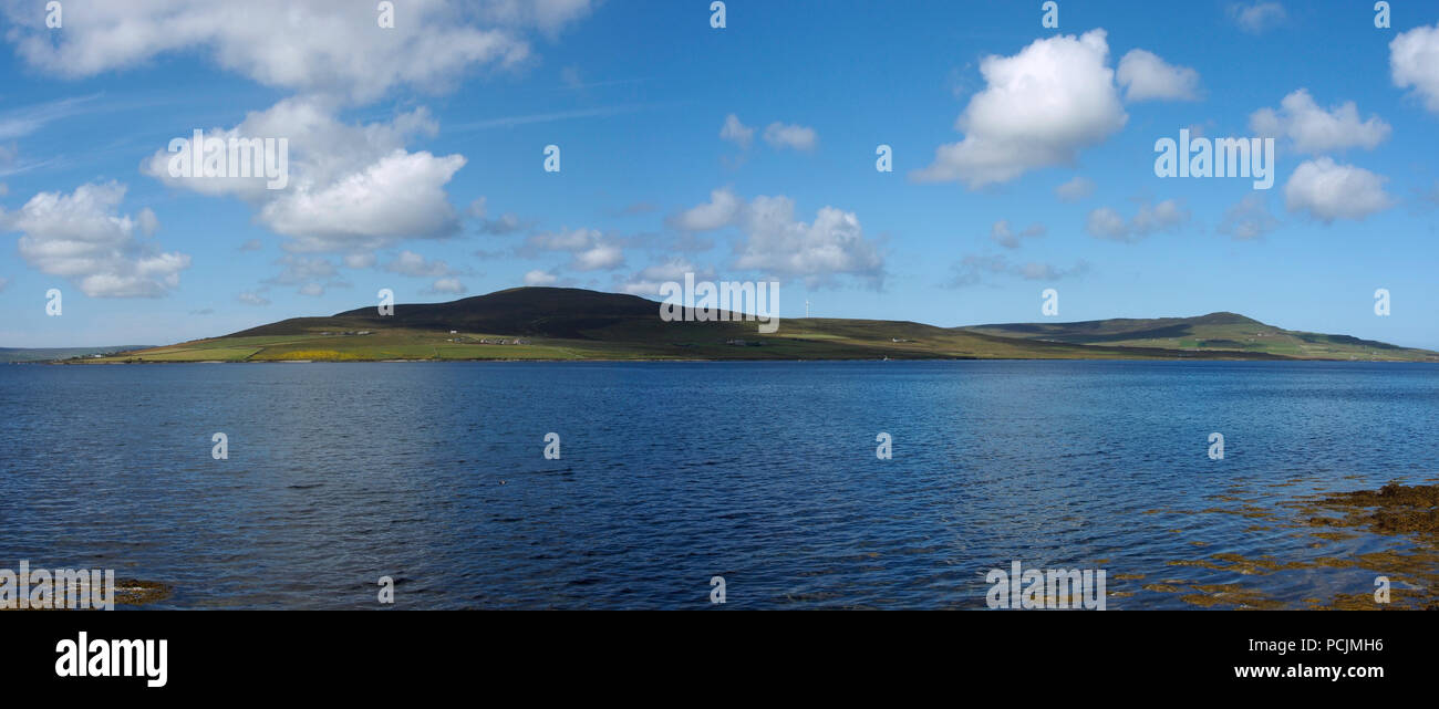 View west to Rousay from Egilsay, Orkney Stock Photo - Alamy