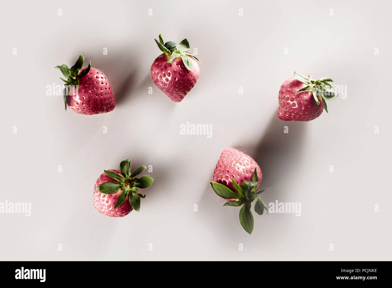 Classy high key strawberry image isolated on white background for ...