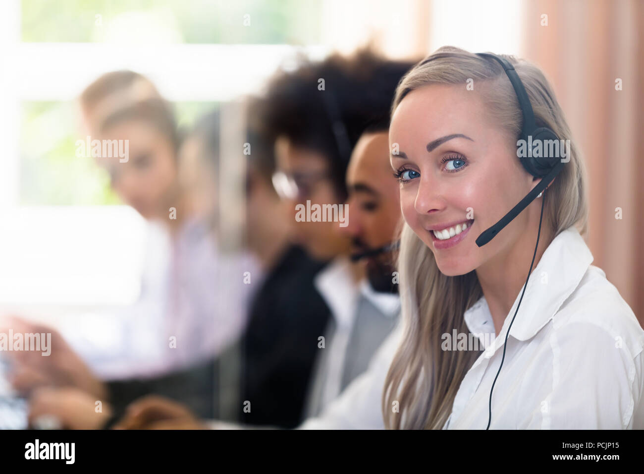 African american black female telemarketer service hi-res stock ...