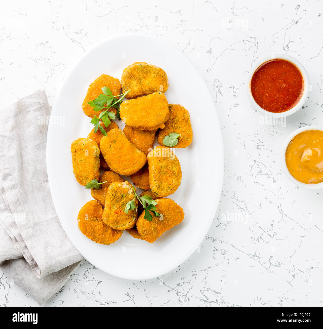 Healthy vegetarian nuggets with carrots, cauliflower and spinach ...