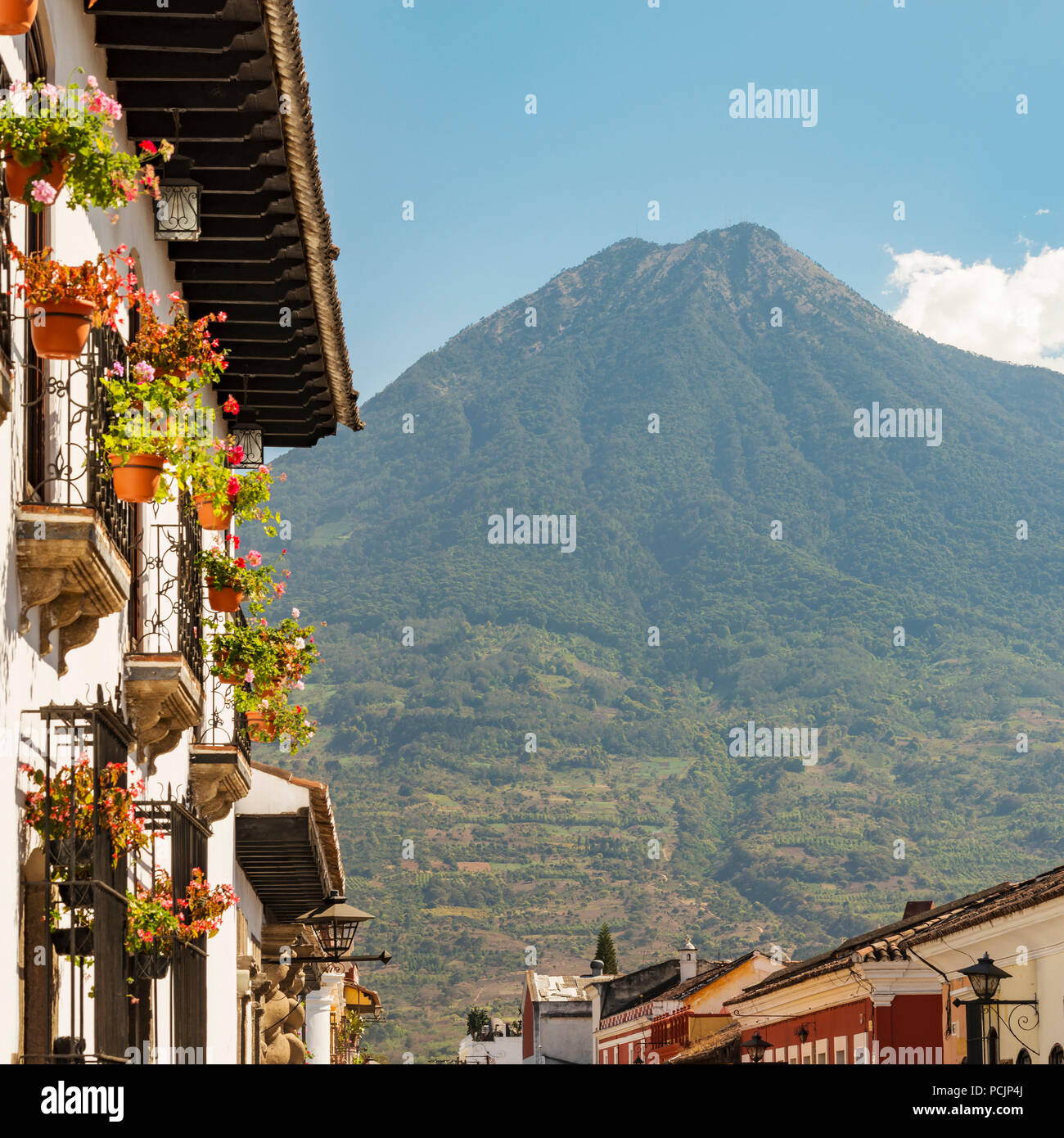 Spanish colonial views in Antigua, Guatemala Stock Photo - Alamy