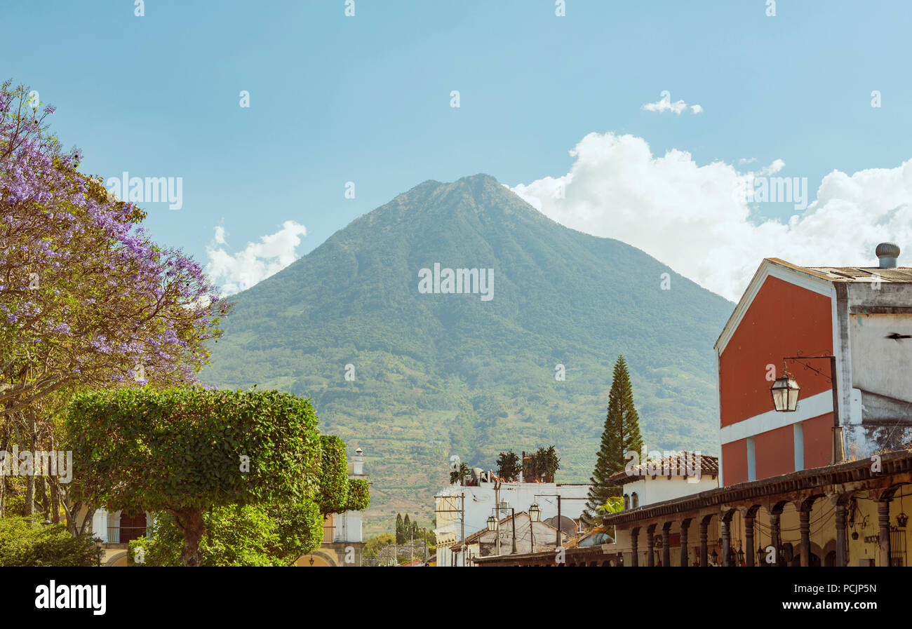 Spanish colonial views in Antigua, Guatemala Stock Photo - Alamy